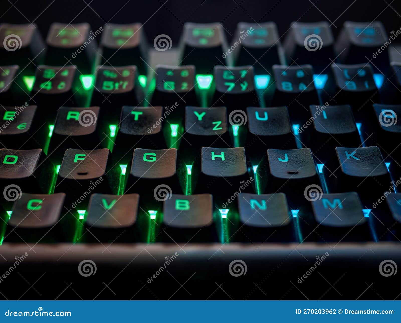 Color Backlit Gaming Keyboard Glows in the Dark Stock Photo - Image of ...