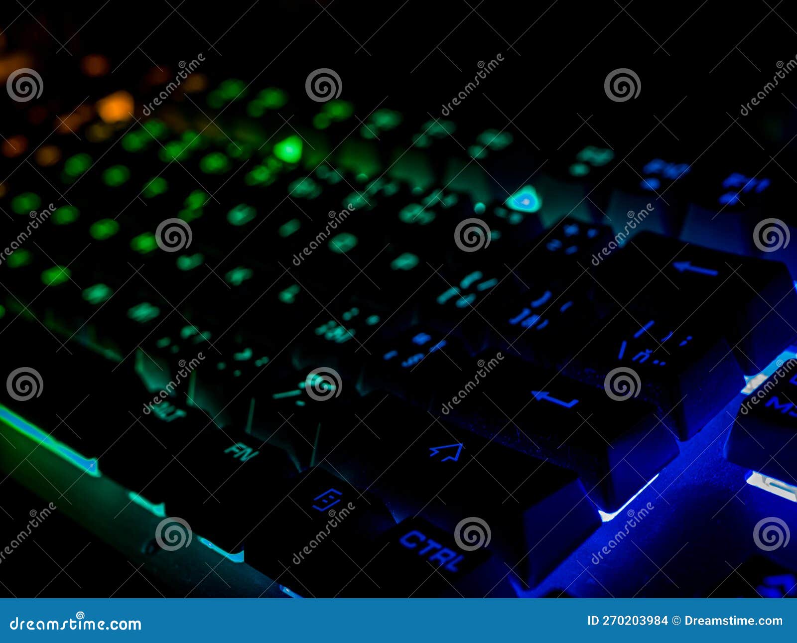 Color Backlit Gaming Keyboard Glows in the Dark Stock Photo - Image of ...