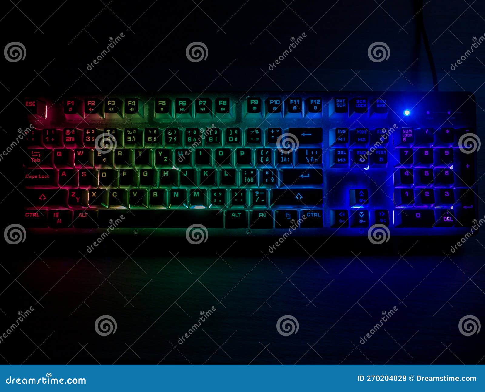 Color Backlit Gaming Keyboard Glows in the Dark Stock Photo - Image of ...