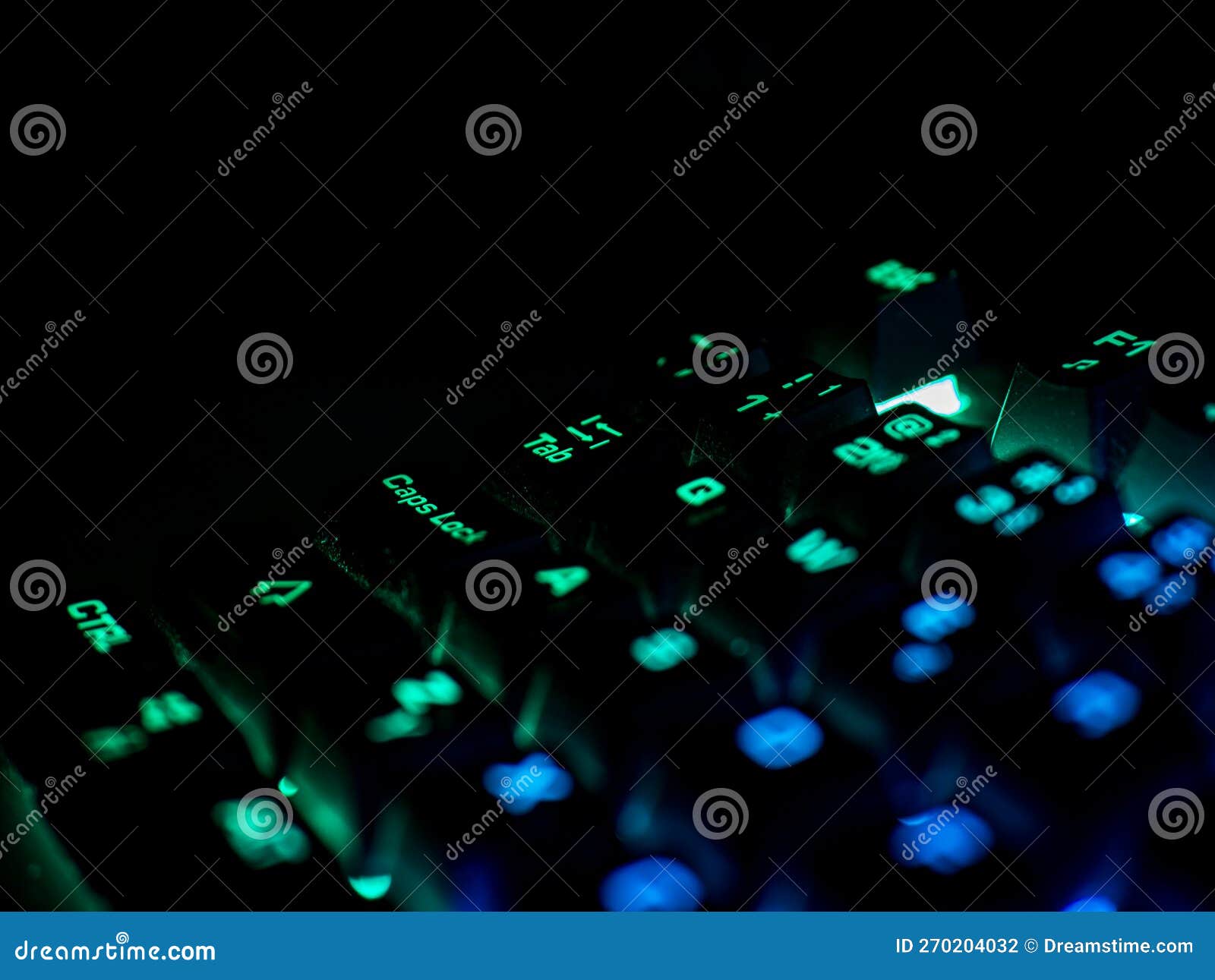 Color Backlit Gaming Keyboard Glows in the Dark Stock Photo - Image of ...