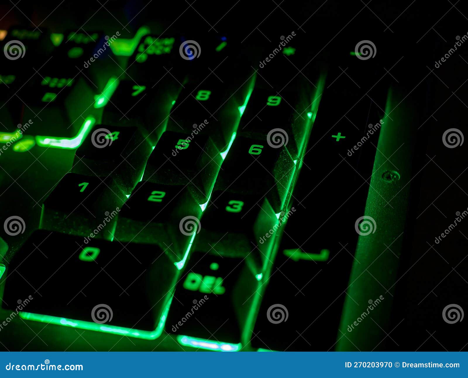 Color Backlit Gaming Numeric Keypad Glows in the Dark Stock Photo ...