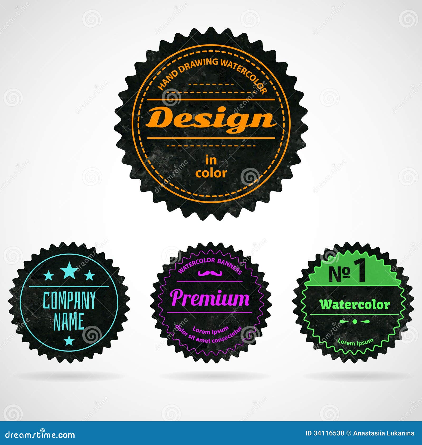 Color badges stock vector. Illustration of icon, artistic - 34116530