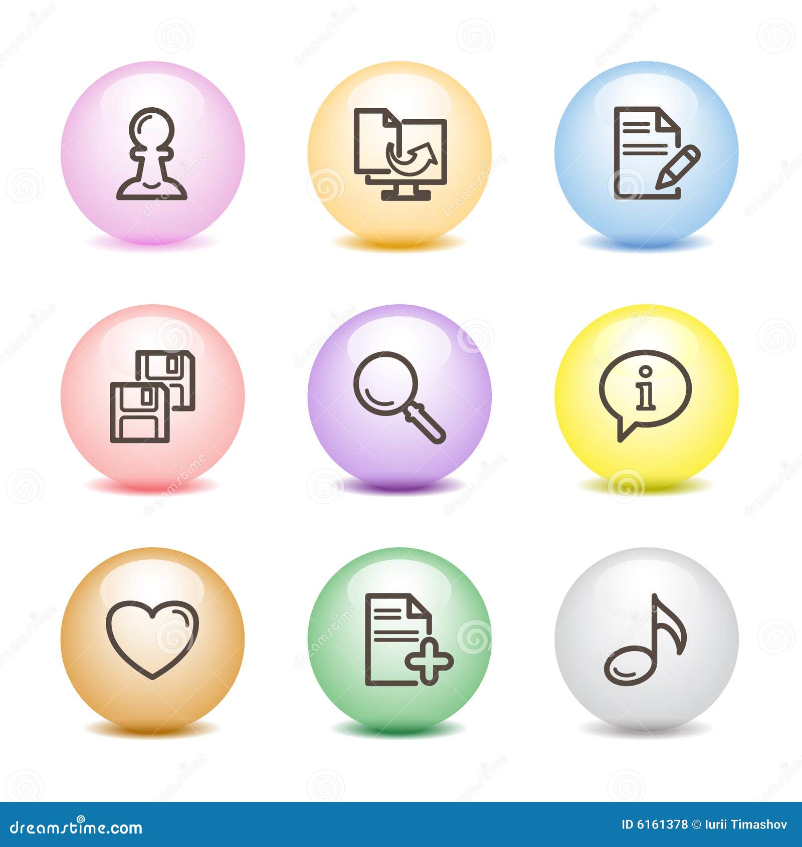 Color Ball Web Icons, Set 10 Stock Vector - Illustration of info ...