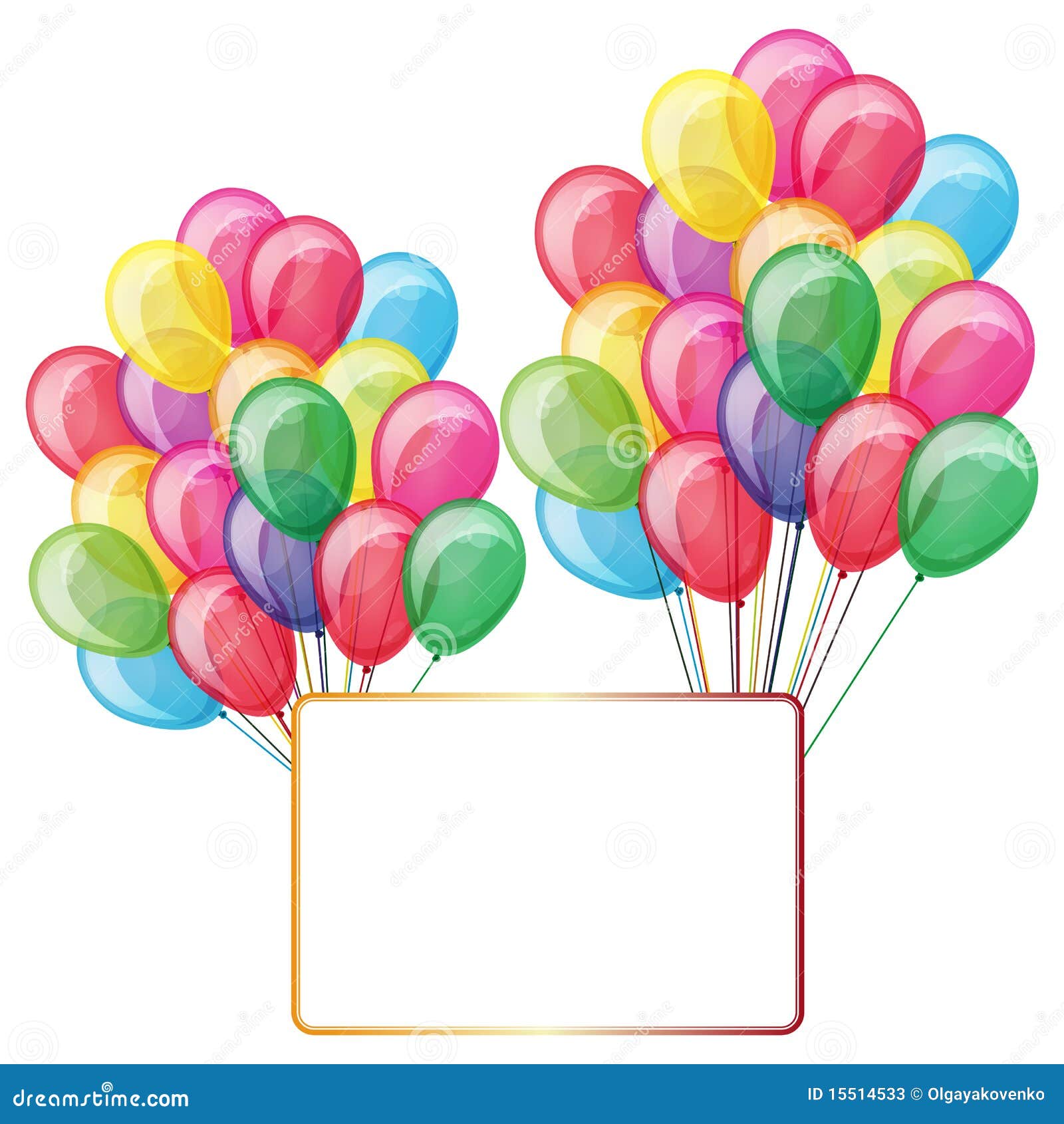 Color balloons with banner stock vector. Illustration of party - 15514533