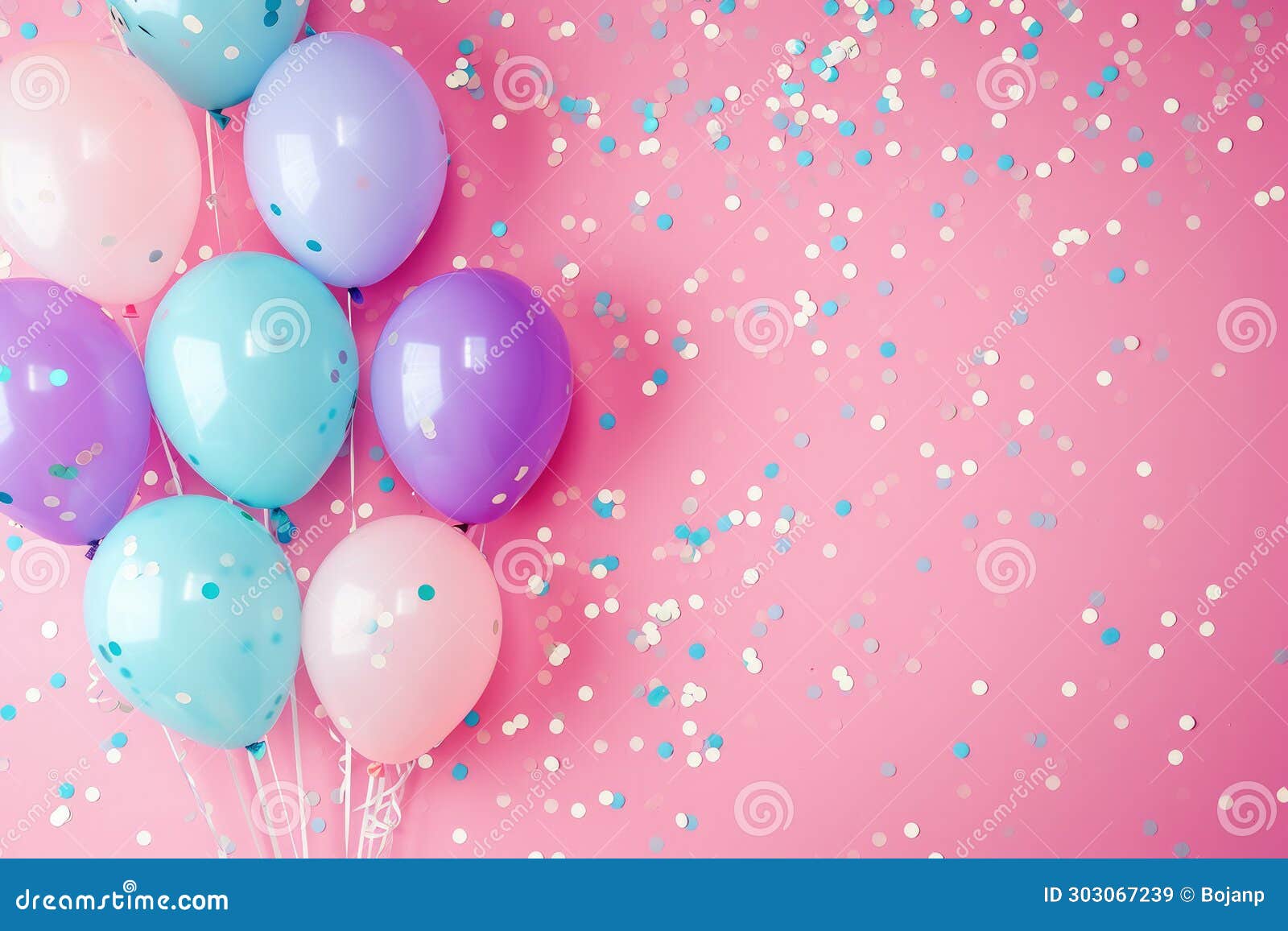 Color Balloons Birthday Invitation Abstract Background. AI Generative ...