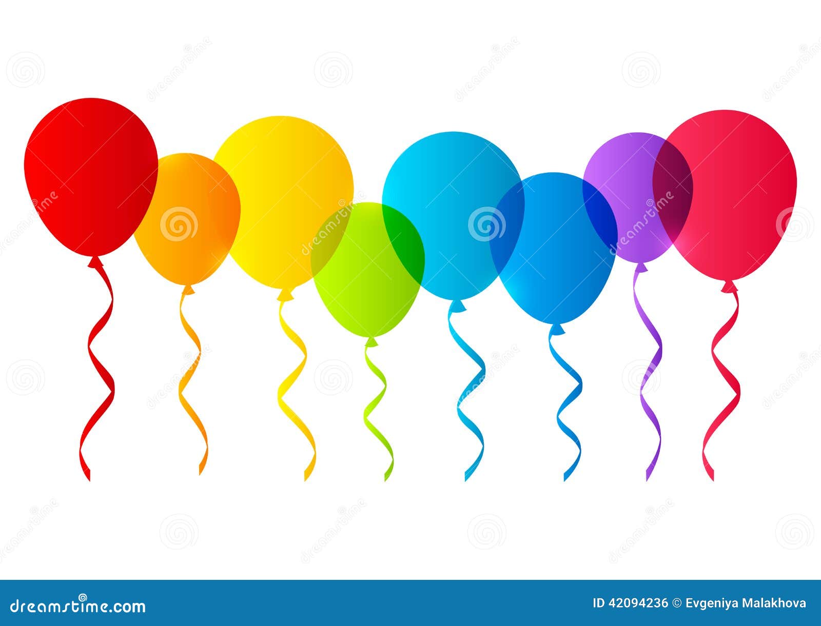 Color Balloons On White Background For Birthday Wishes Vector ...