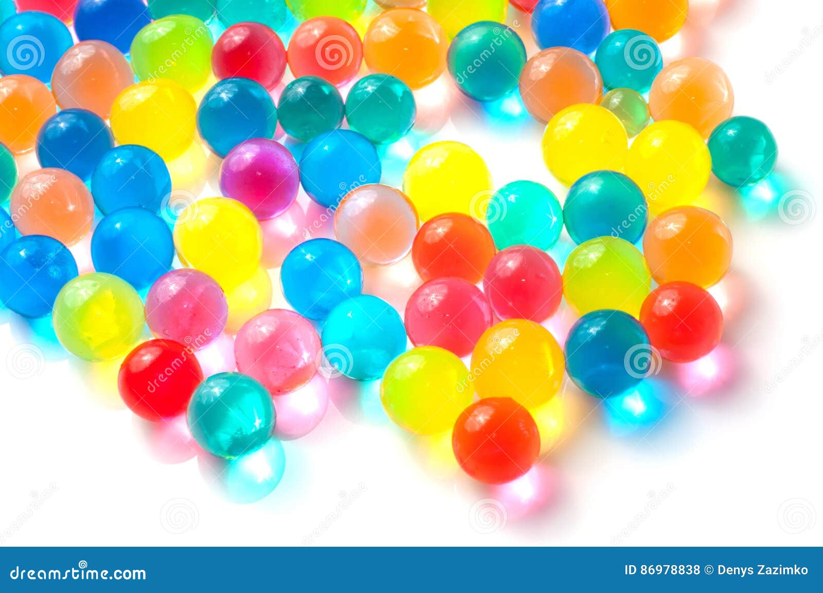 Color balls of polymer gel stock photo. Image of sphere - 86978838