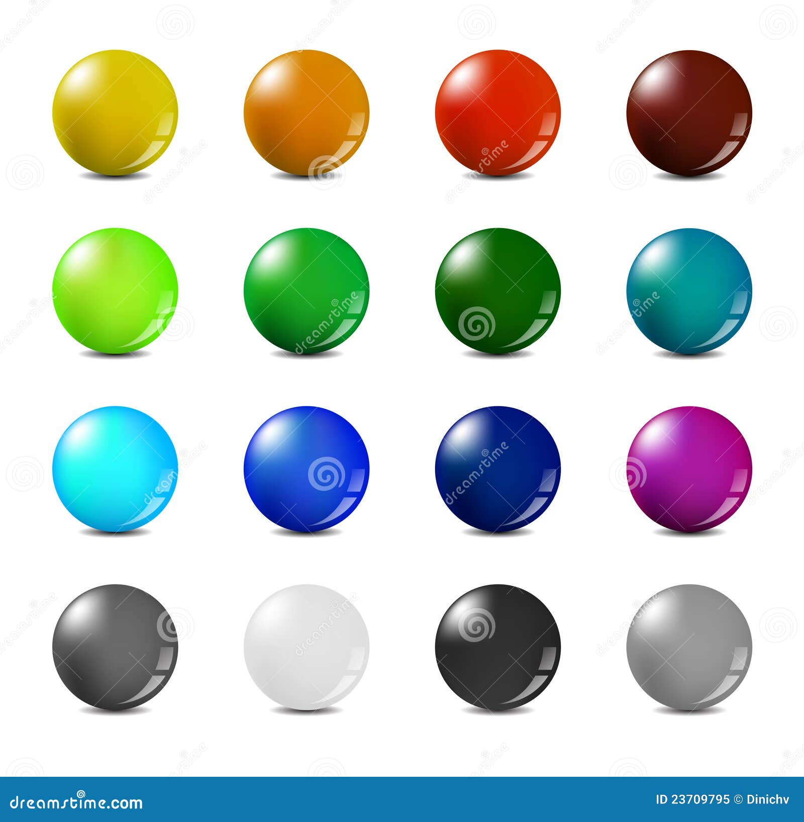 Color balls set stock vector. Illustration of orange - 23709795