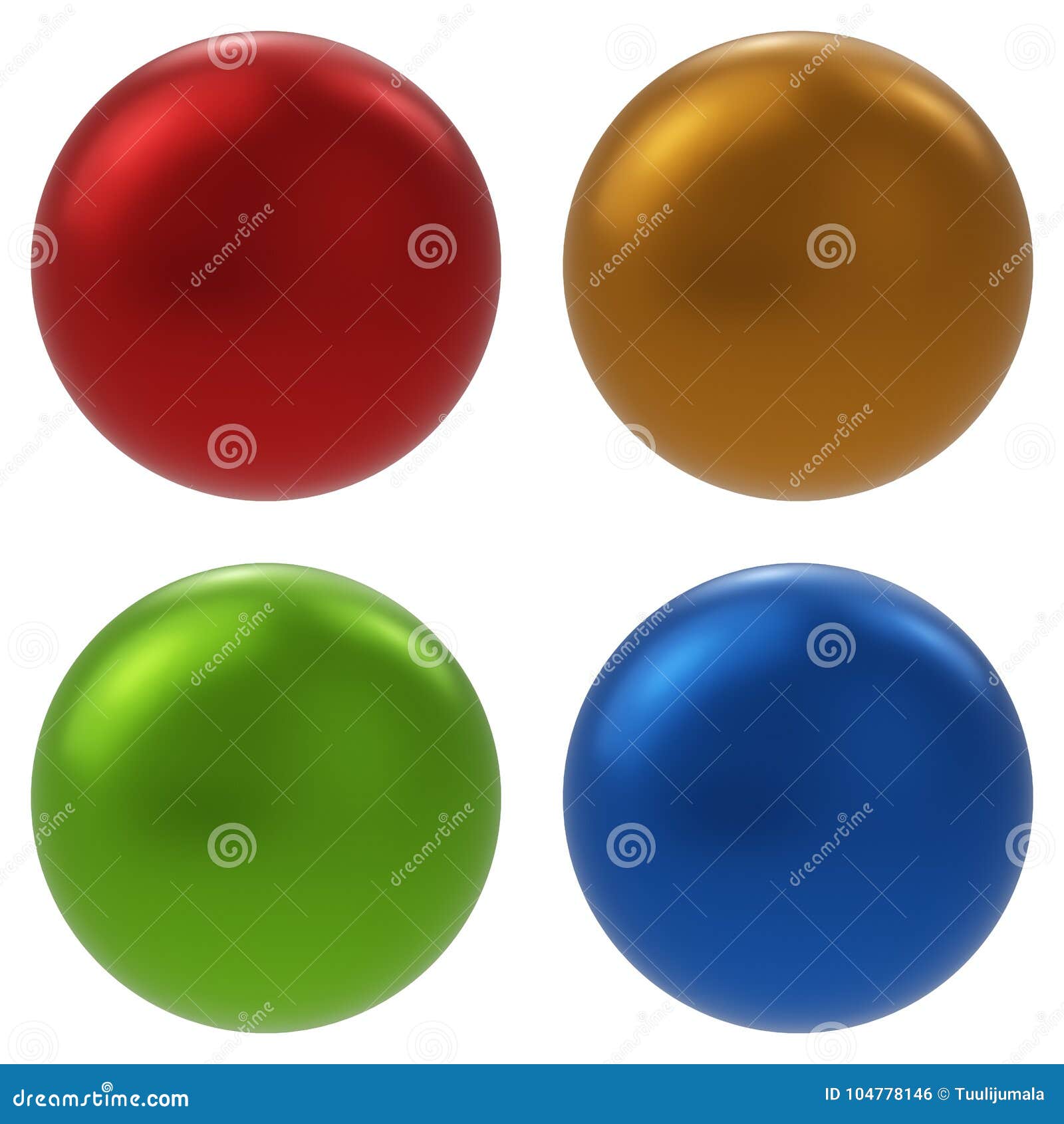 Color Balls Set Isolated on White Background Stock Illustration ...