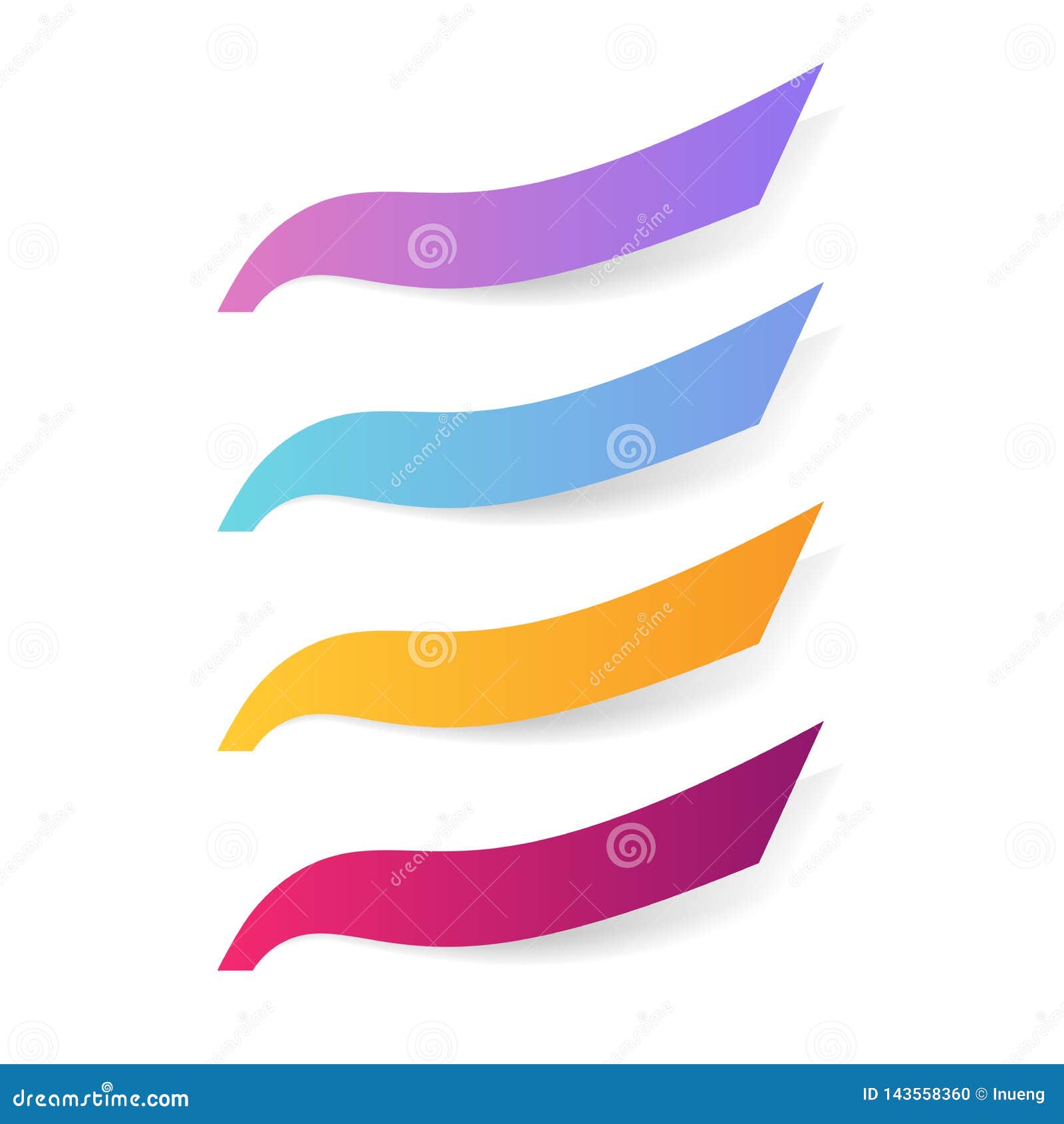 Color Banner Label Layout Set.Flag Shape Ribbon Color Set. Stock Vector ...