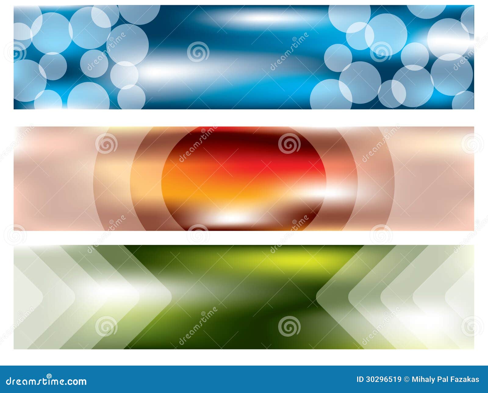 Banner Set of Three with Cool Effects Stock Vector - Illustration of ...