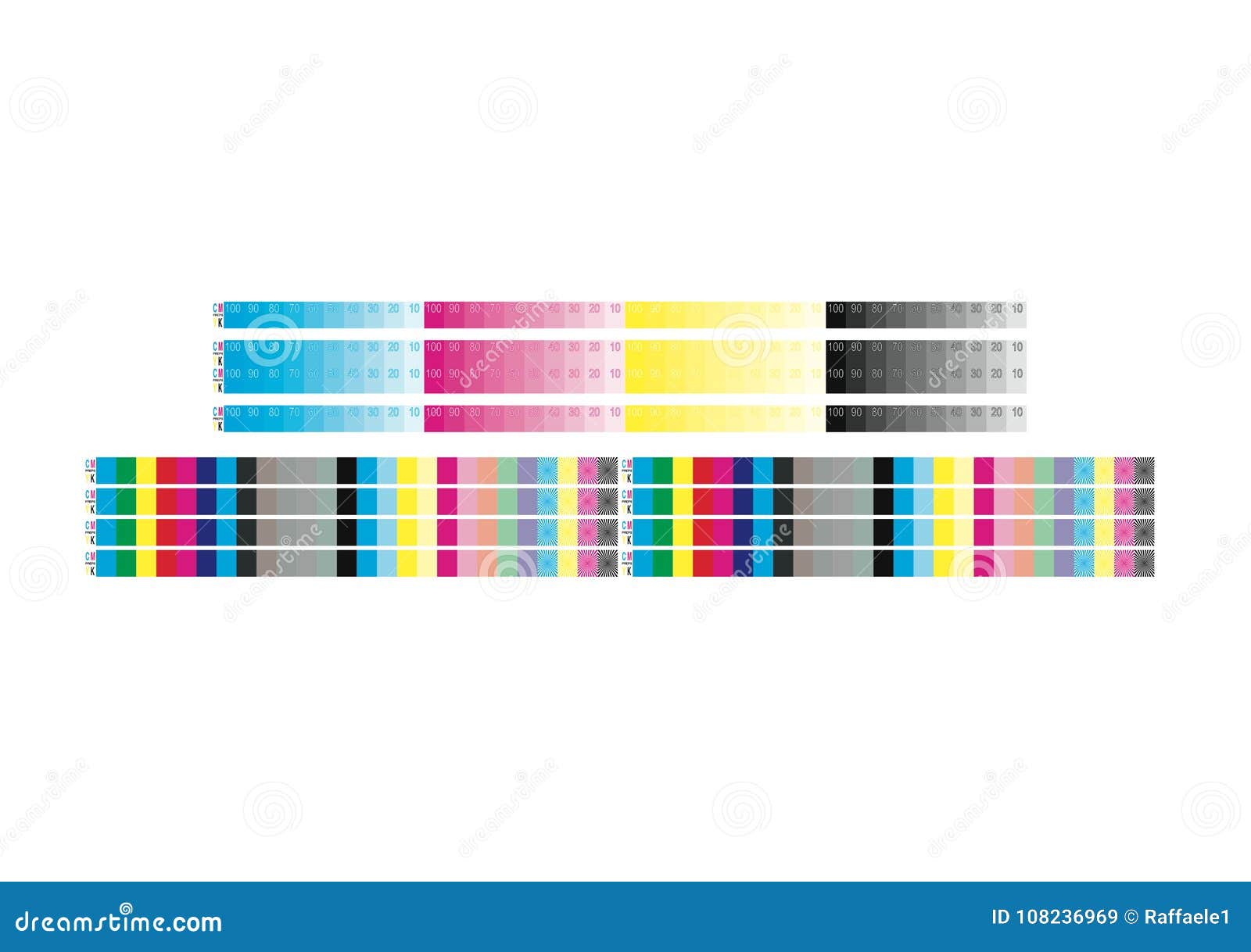Color Bar CMYK for Prepress Stock Vector - Illustration of aviable ...