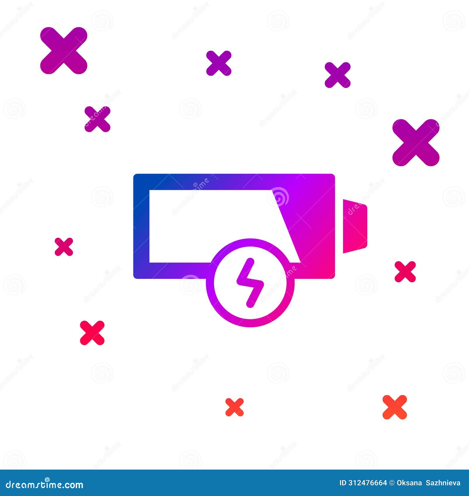 Color Battery Charge Level Indicator Icon Isolated on White Background. Gradient Random Dynamic ...