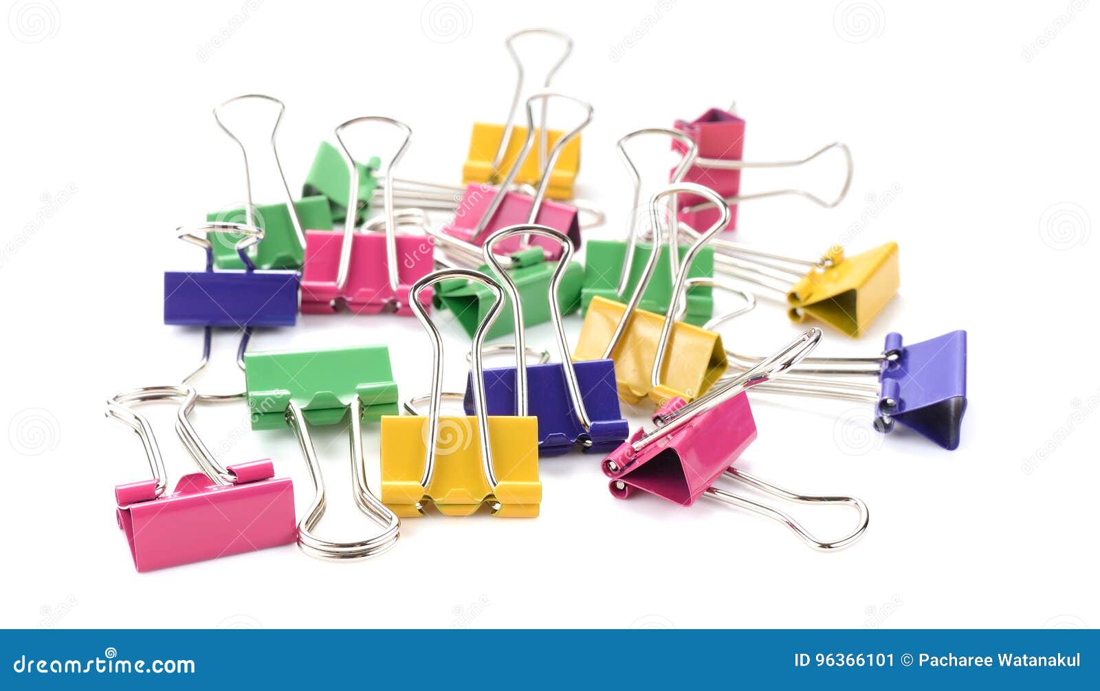 Color Binder Clips. Illustration On White Background For Design Royalty ...