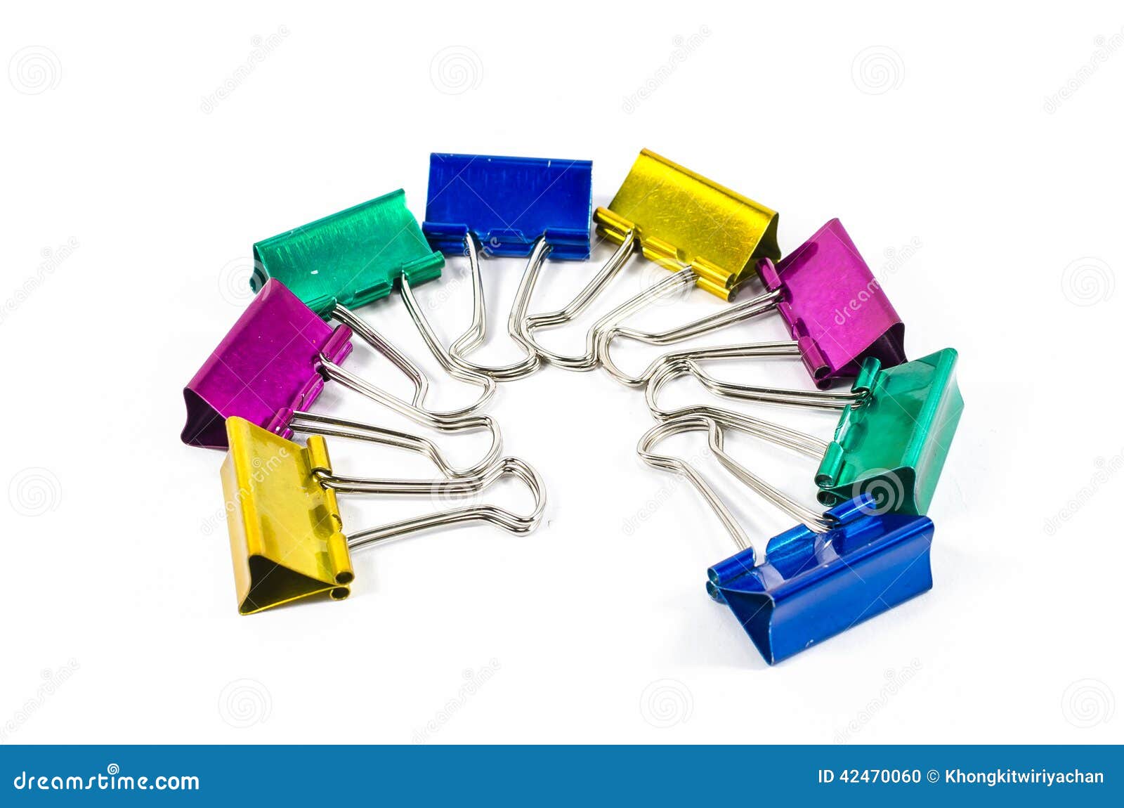 Color Binder Clips. Illustration On White Background For Design Royalty ...