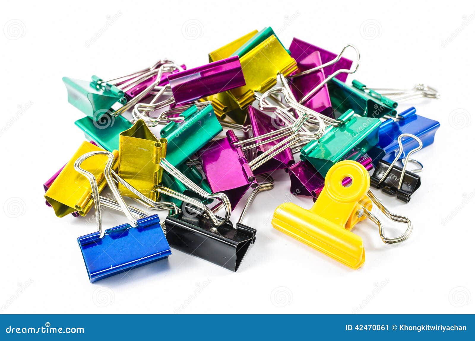 Color Binder Clips. Illustration On White Background For Design Royalty ...