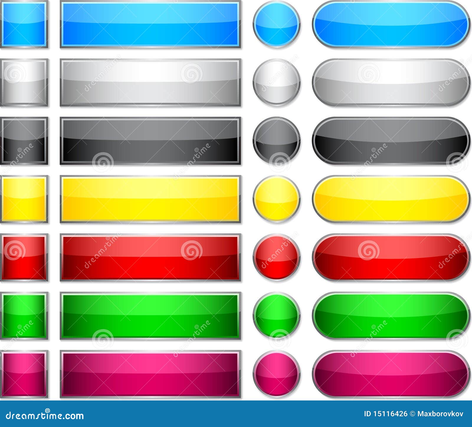 Color blank buttons. stock vector. Illustration of empty - 15116426