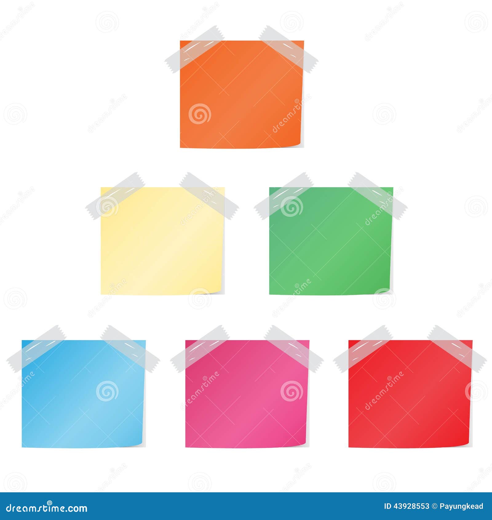 Color of blank paper note stock vector. Illustration of remind - 43928553