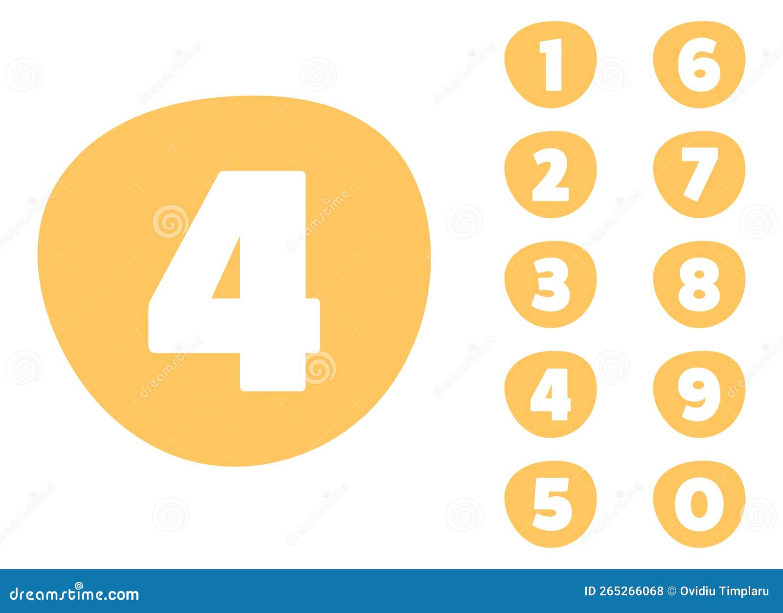 Color Blob with Number Set Vector Illustration Stock Illustration ...