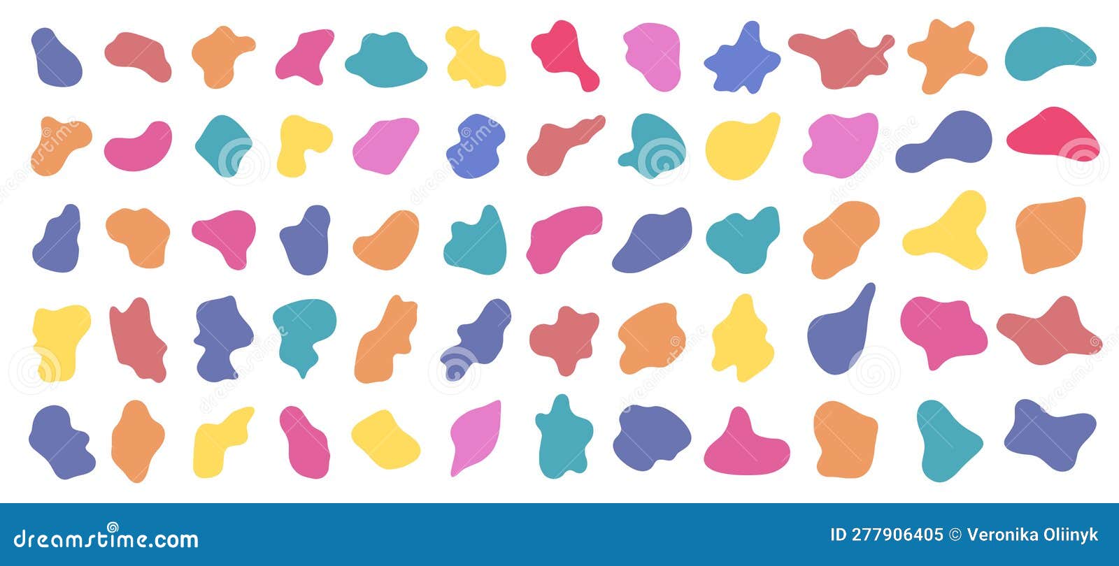 Color Blob Shapes. Abstract Amorphous Liquid Forms, Random Organic ...