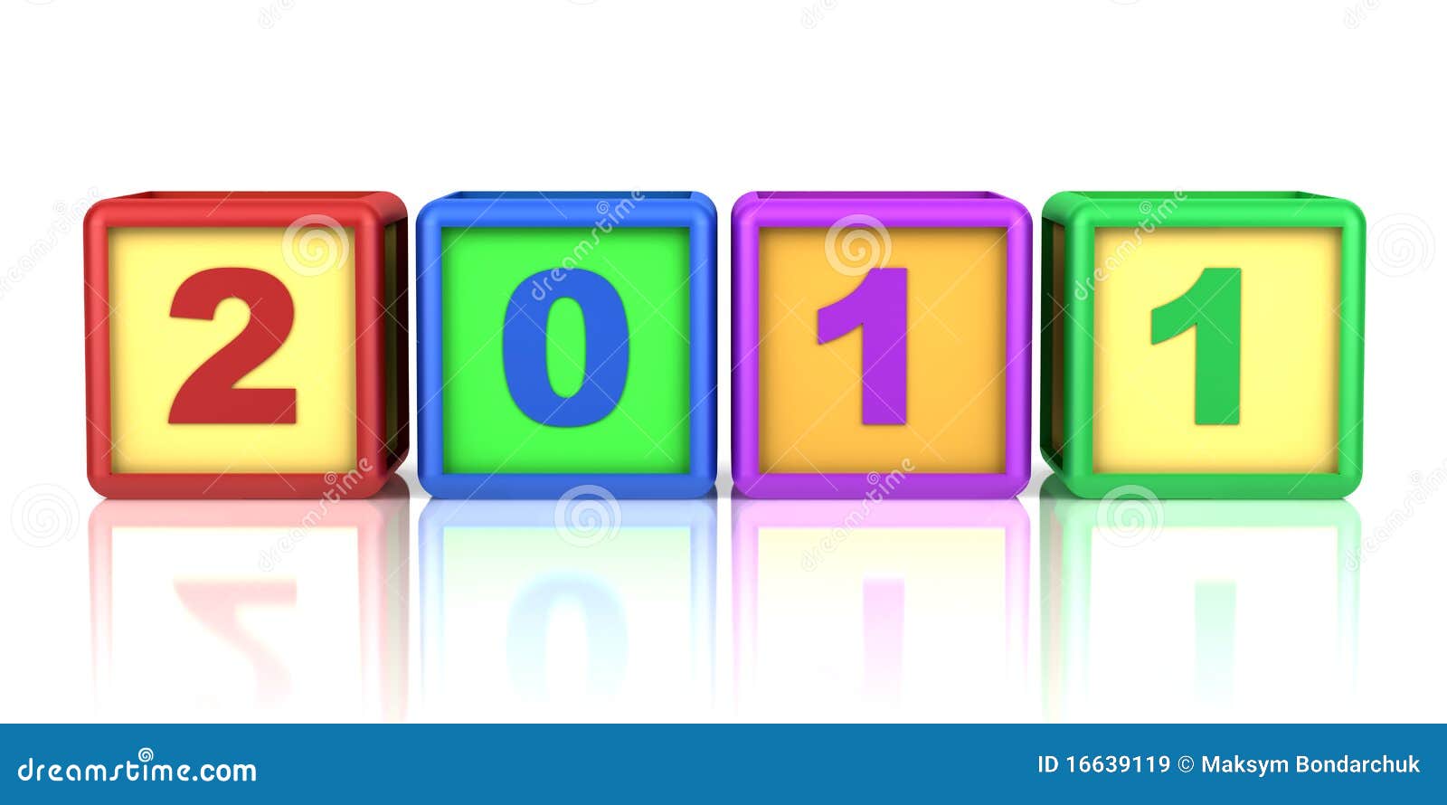 Color Blocks with 2011 New Year Date Isolated Stock Illustration ...