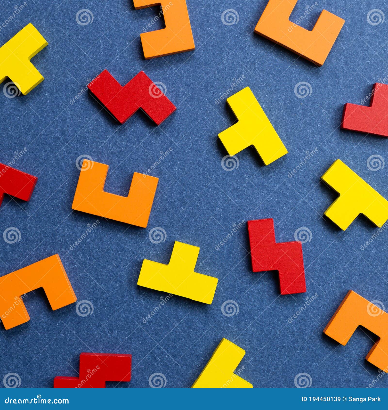 Color Blocks on Blue Background. Creative Thinking, Idea Concept Stock ...