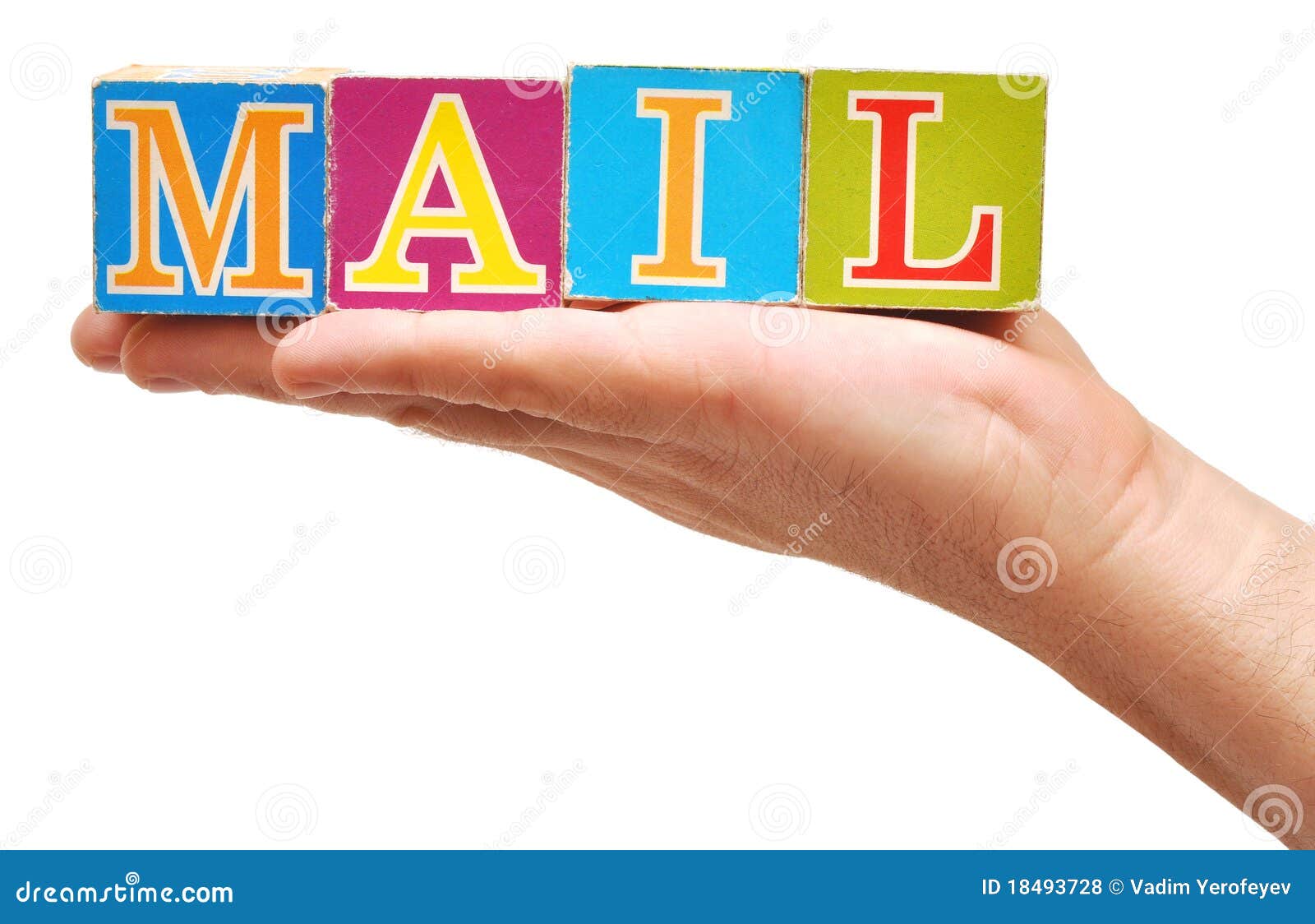 Color Blocks with Letters Form a Word Stock Photo - Image of contacting ...