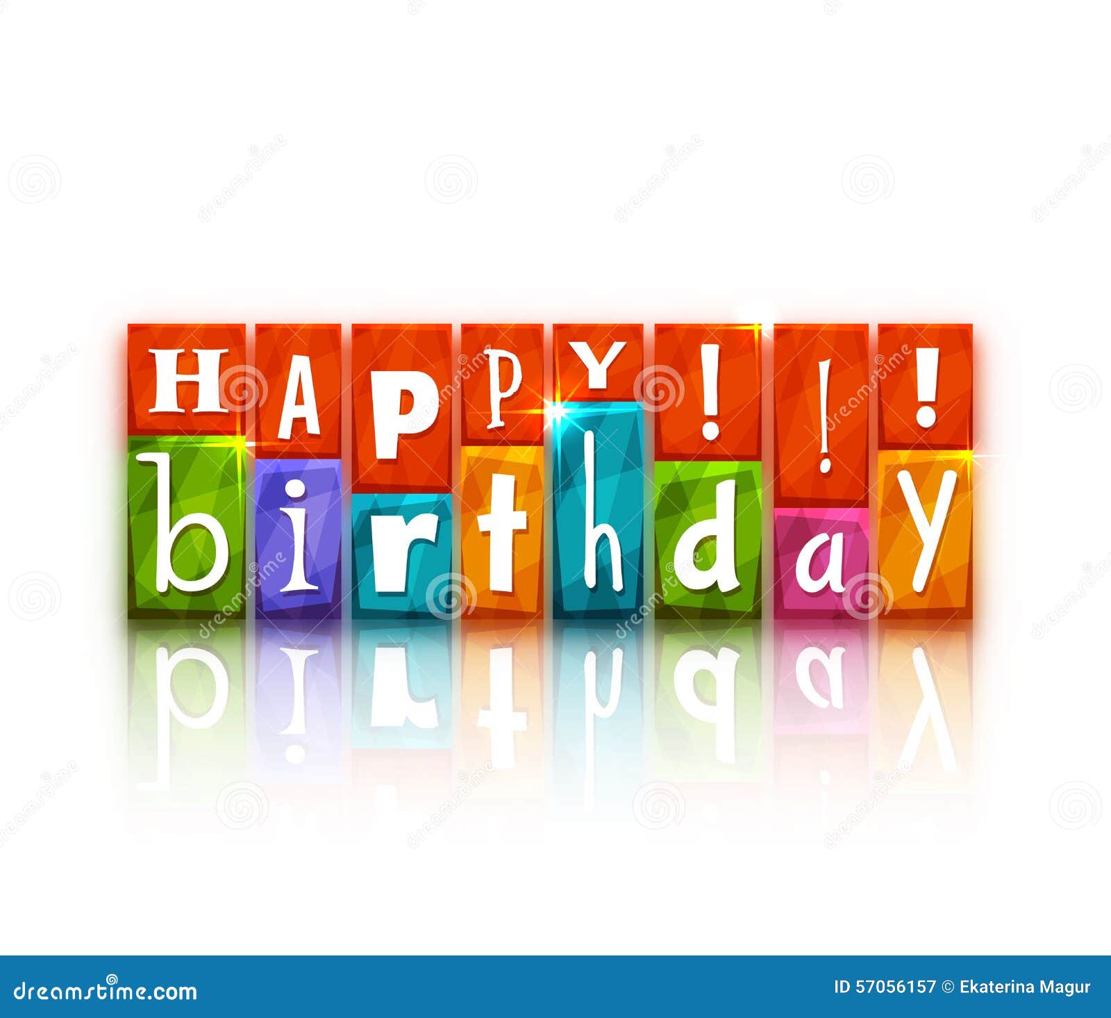 Color Blocks with Letters. Happy Birthday Stock Vector - Illustration ...