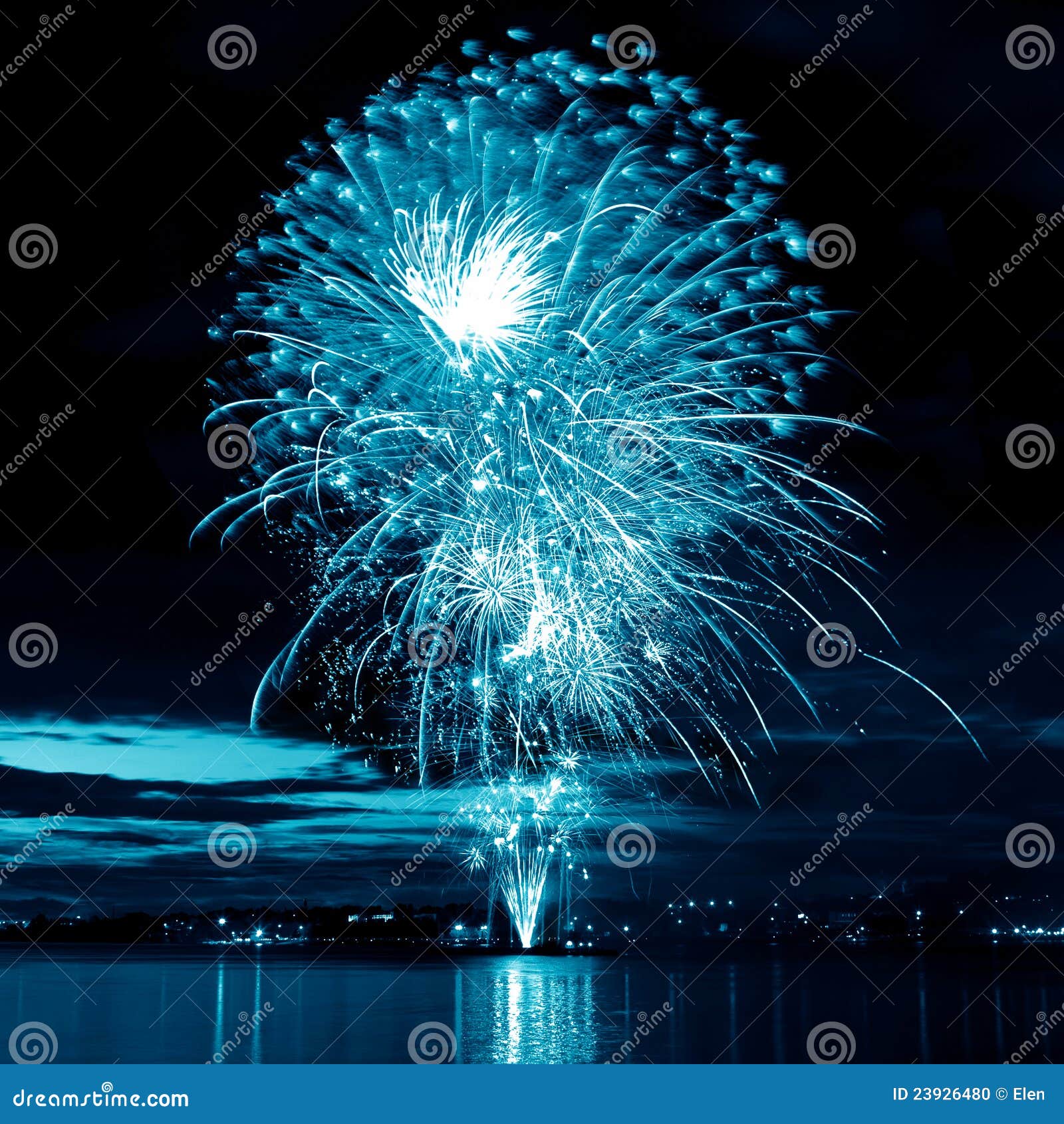 Blue firework stock photo. Image of fireworks, beautiful - 23926480