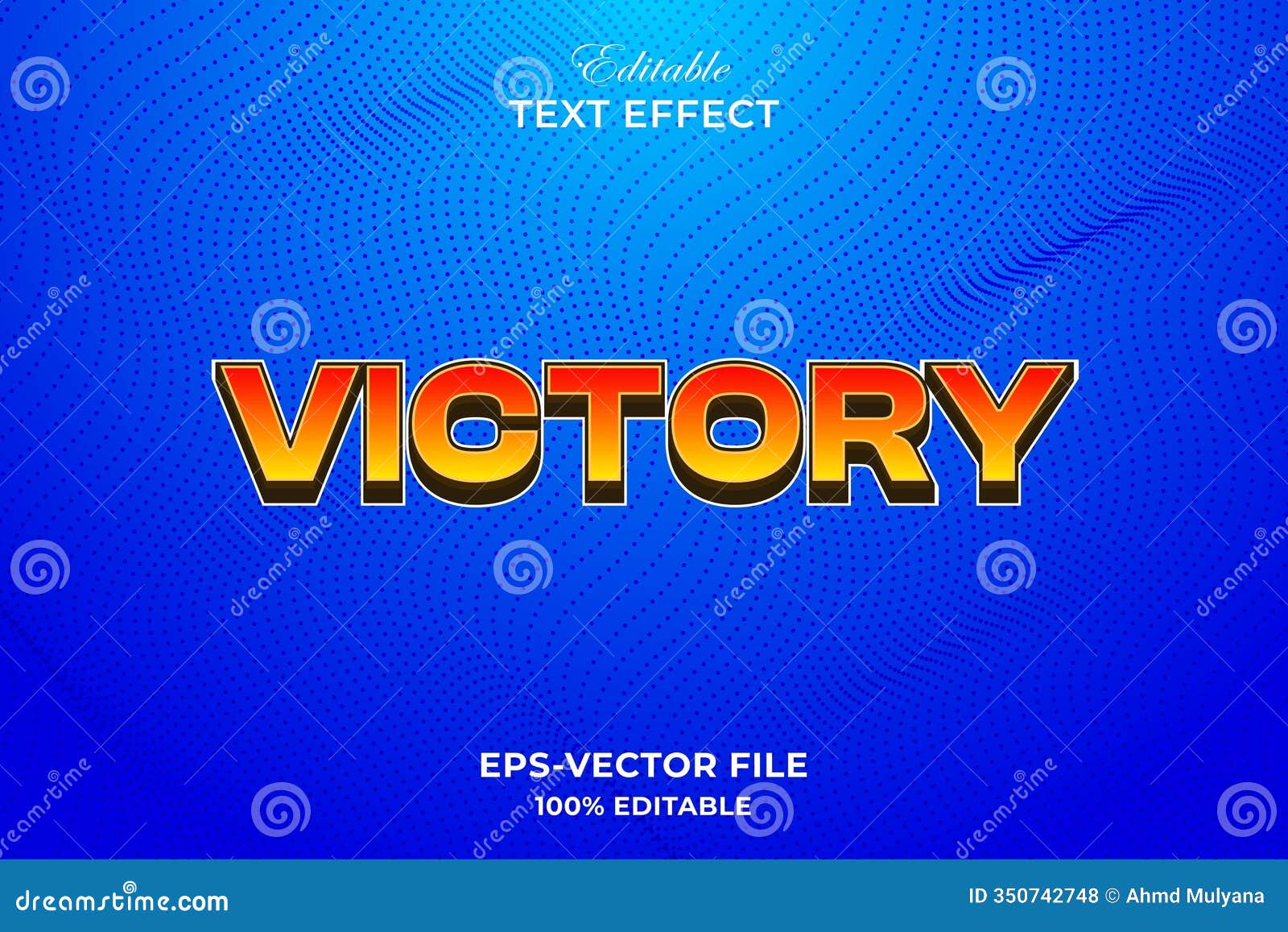 Color Blue Text Effect Editable Template Colorfull Stock Illustration ...