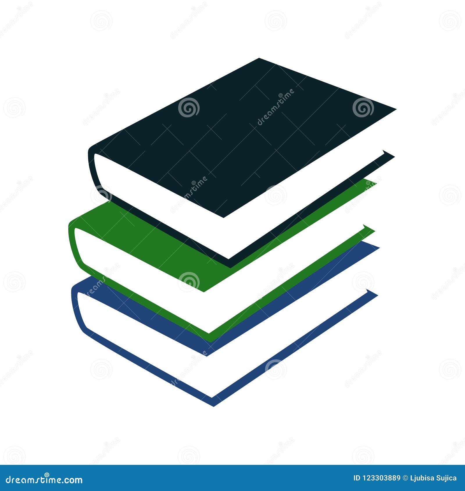 Color Book Icon in Flat Style Stock Vector - Illustration of book, heap ...