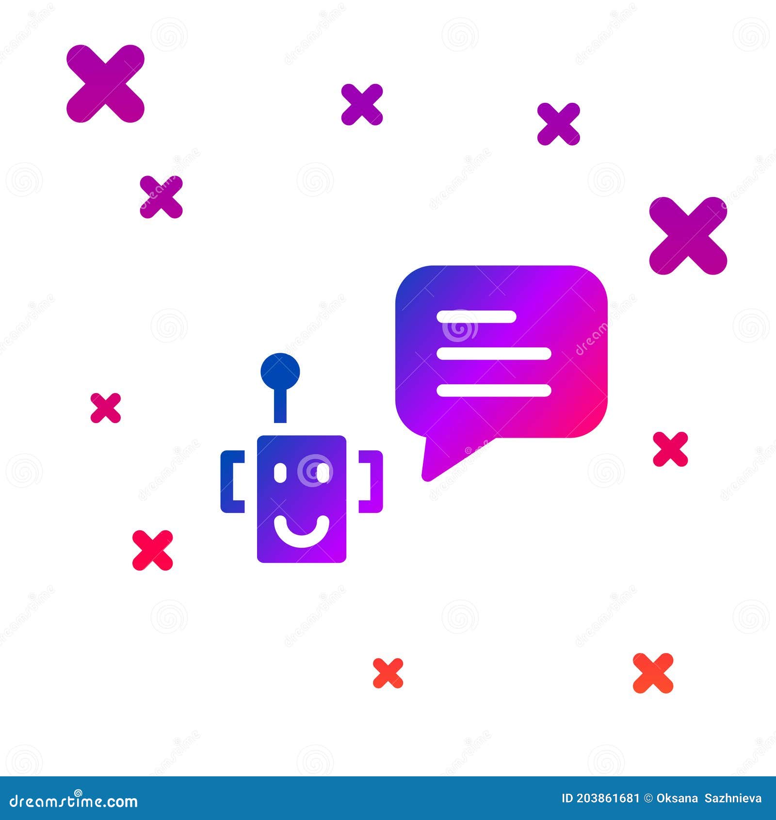 Color Bot Icon Isolated on White Background. Robot Icon. Gradient ...