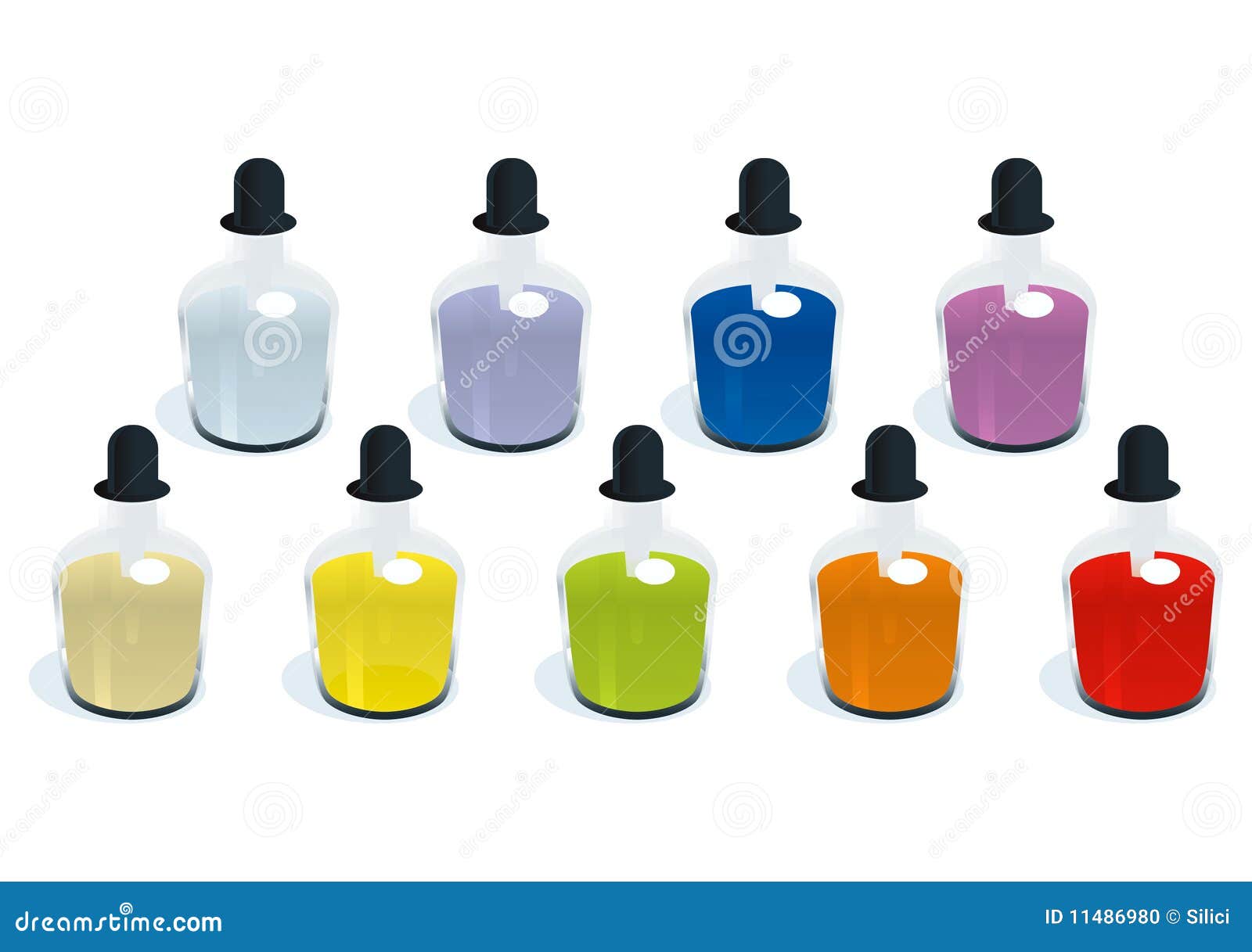 Color Bottle stock vector. Illustration of pill, paint - 11486980