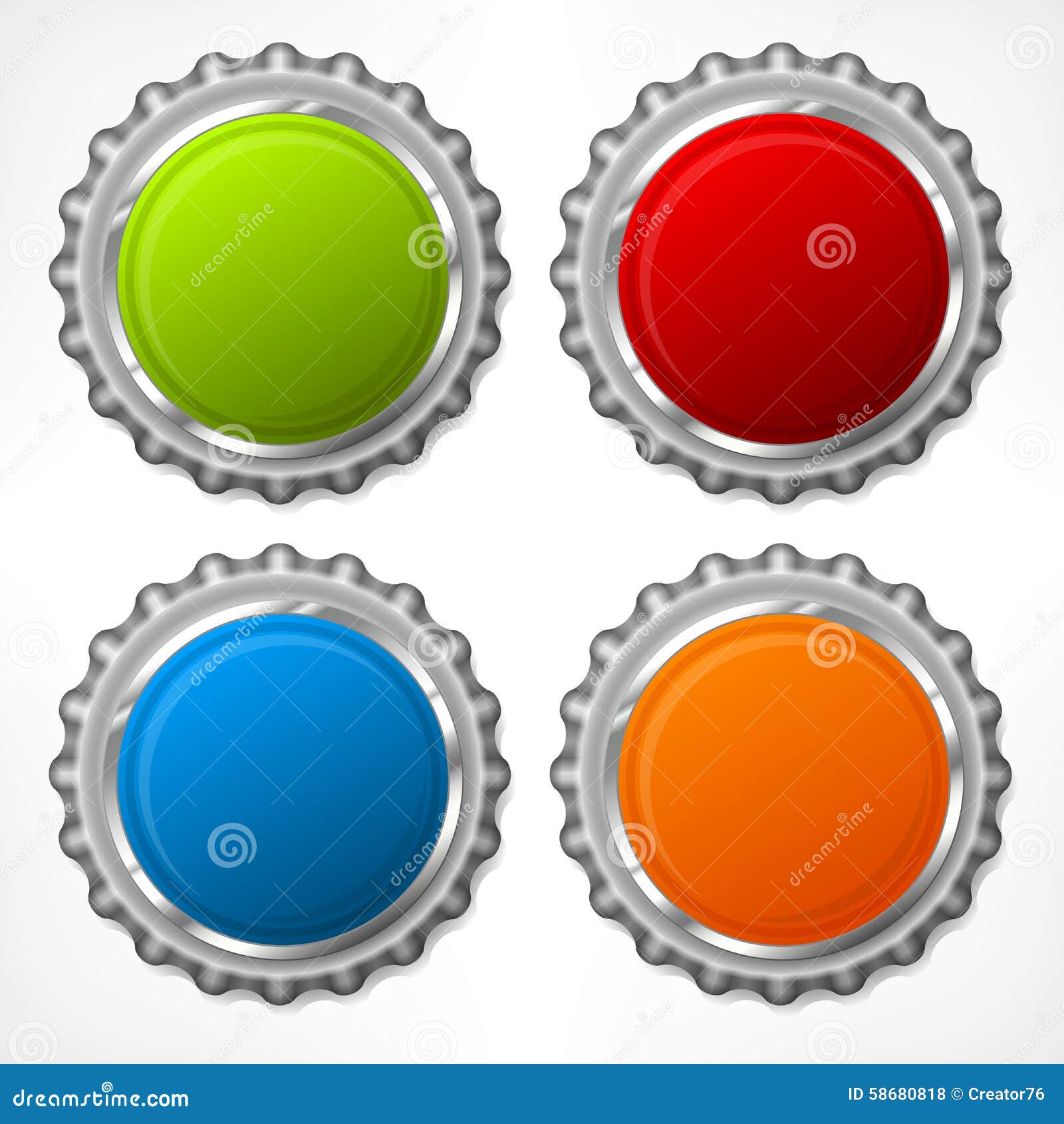 Color bottle cap on white stock vector. Illustration of retro - 58680818