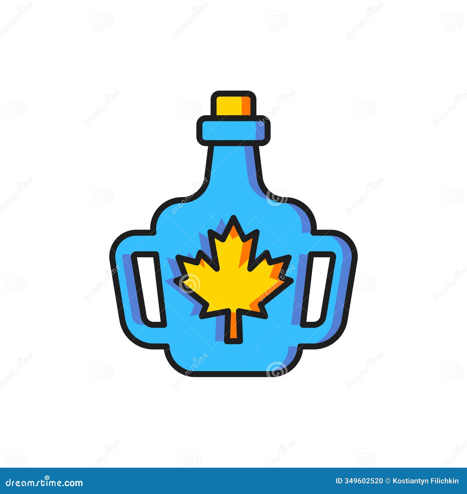 Color Bottle of Maple Syrup Icon Isolated on White Background. Flat ...