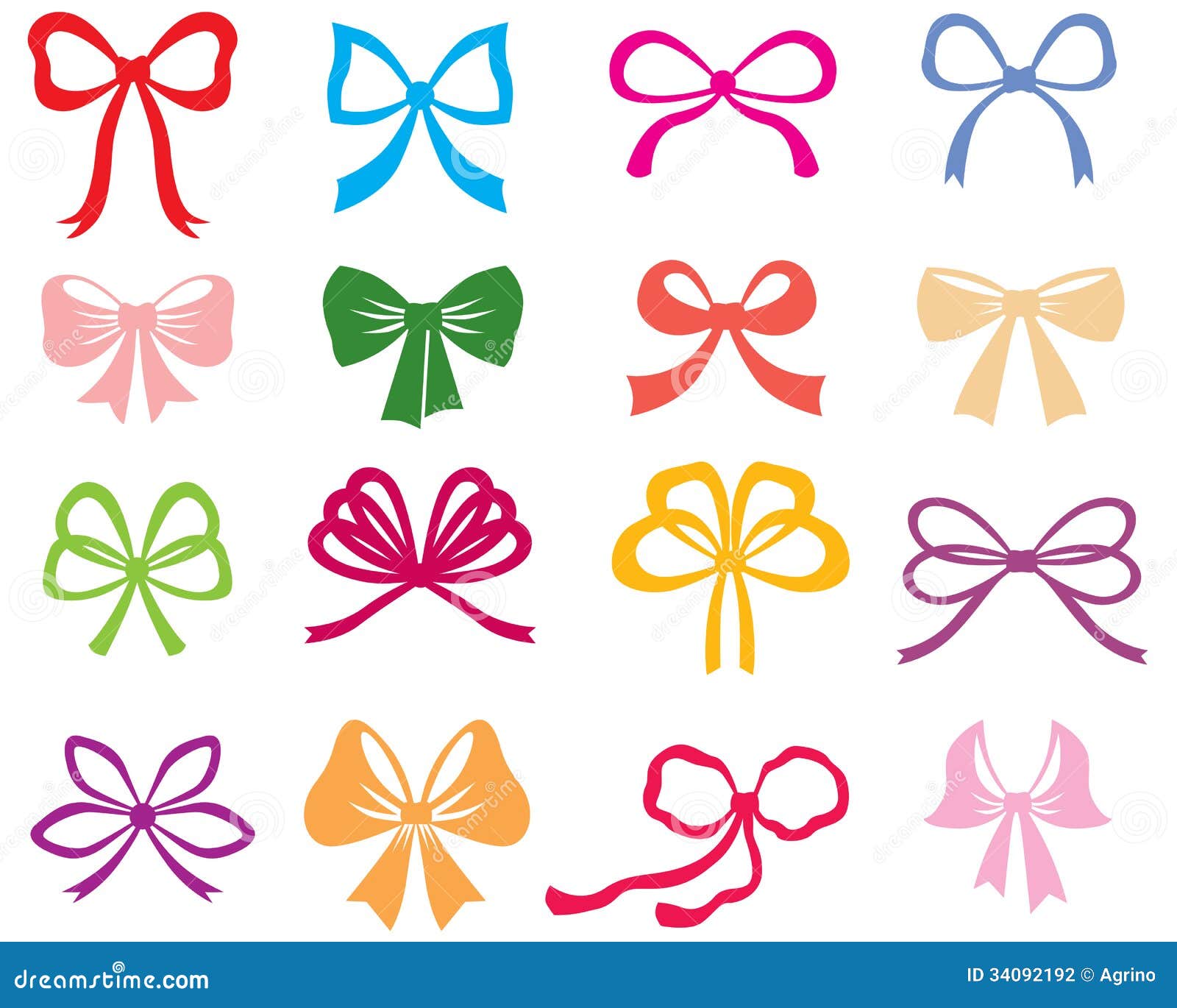 Color bow set stock vector. Illustration of packaging - 34092192