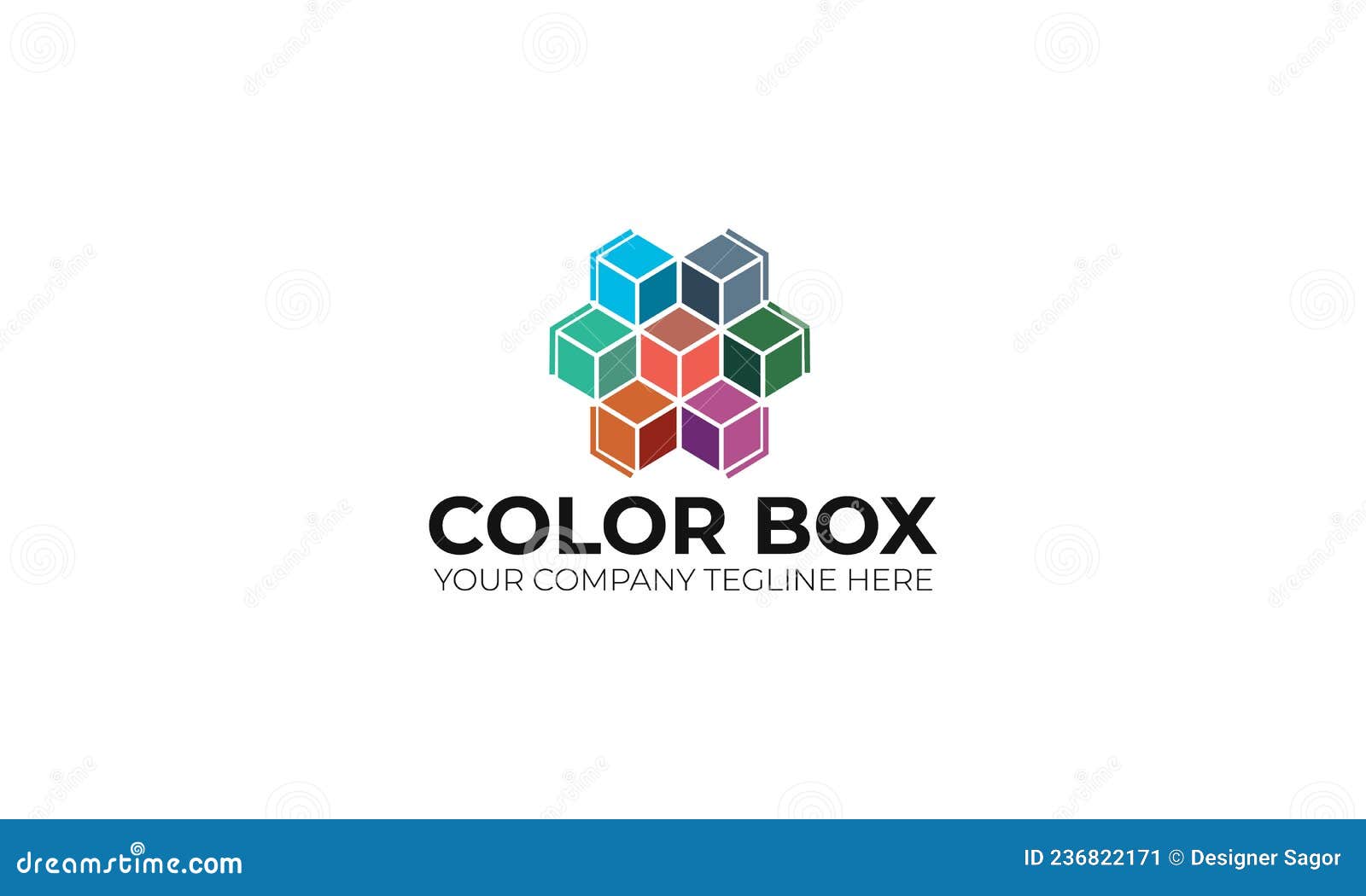 Suitable Color Box Logo Design Vector Stock Vector - Illustration of ...