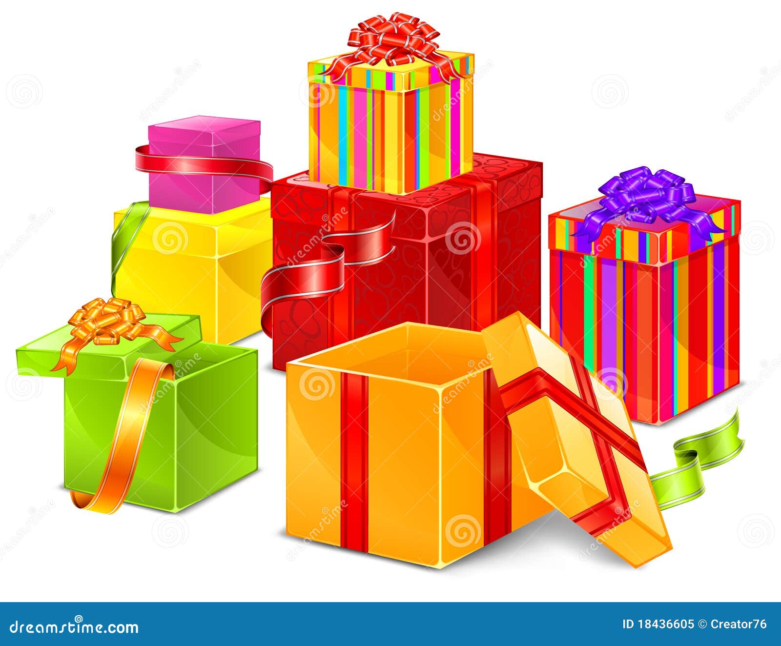 Color boxes stock vector. Illustration of gift, container - 18436605