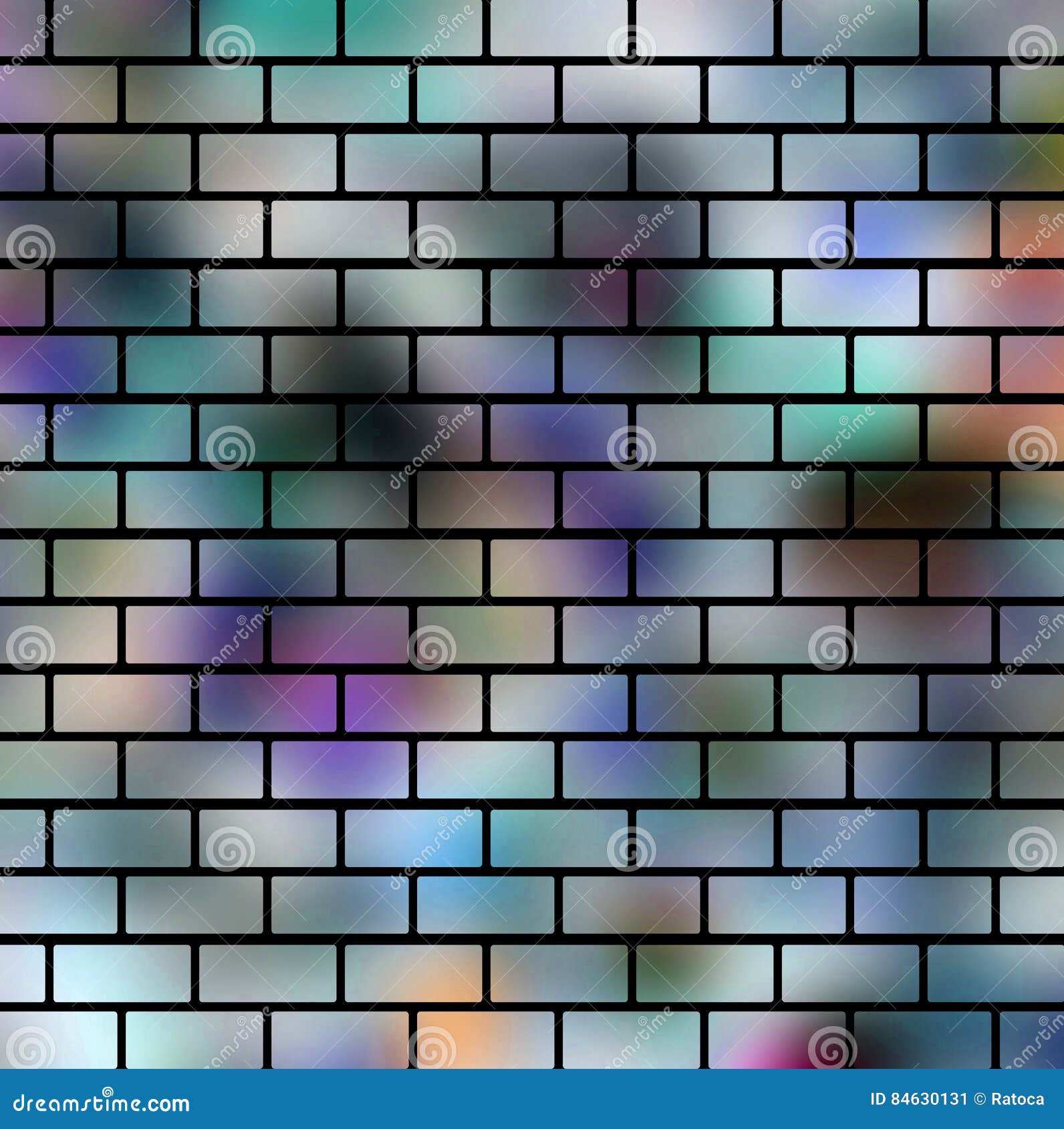 Color Brick Wall Background Stock Illustration - Illustration of ...