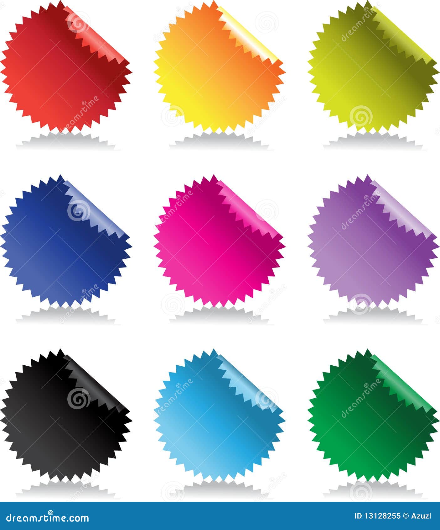 Color Bright Glossy Stickers with Reflection Stock Vector ...