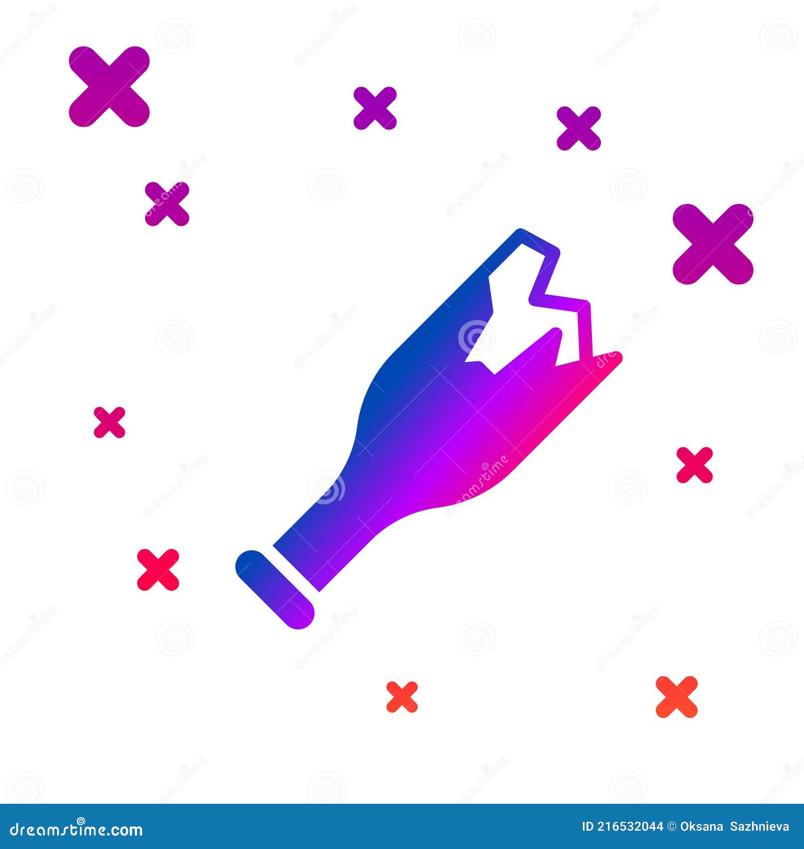 Color Broken Bottle As Weapon Icon Isolated on White Background ...