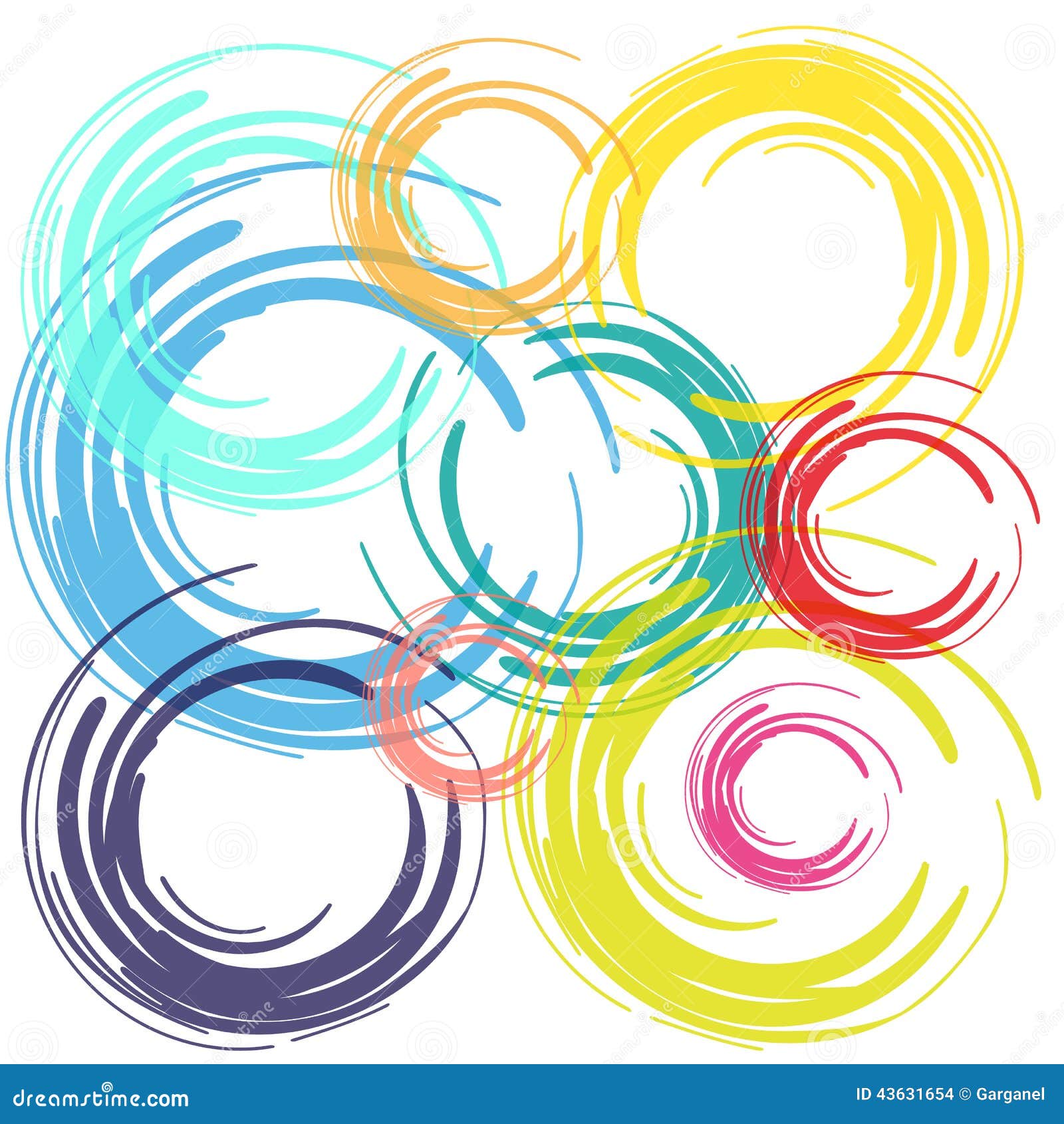 Color Brush Circles White Background Abstract Stock Illustrations ...