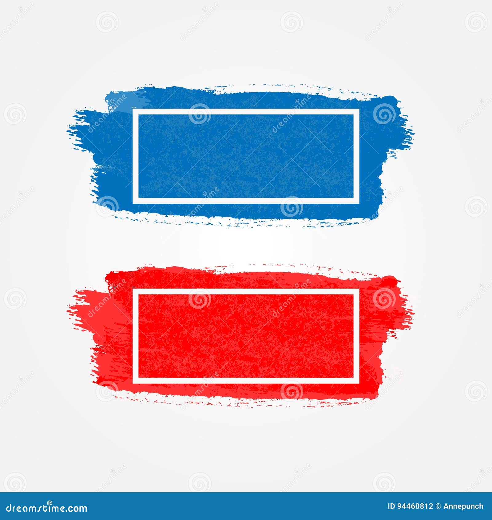 Color Brush Stroke With Frame For Text. Horizontal Rectangular ...