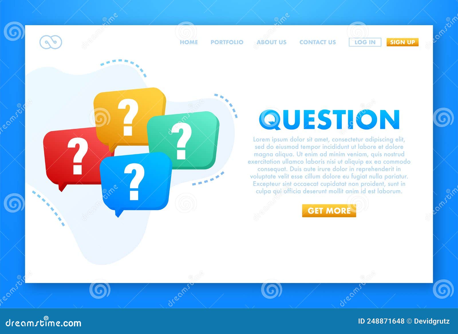 Color Bubble with Question Mark Set. Vector Stock Illustration Stock ...