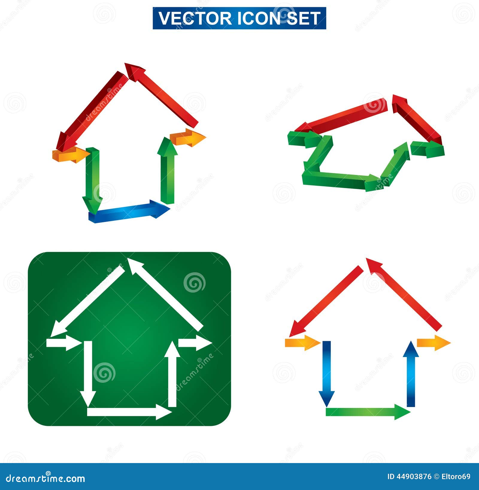 Color Building and House Icon Set Stock Vector - Illustration of ...