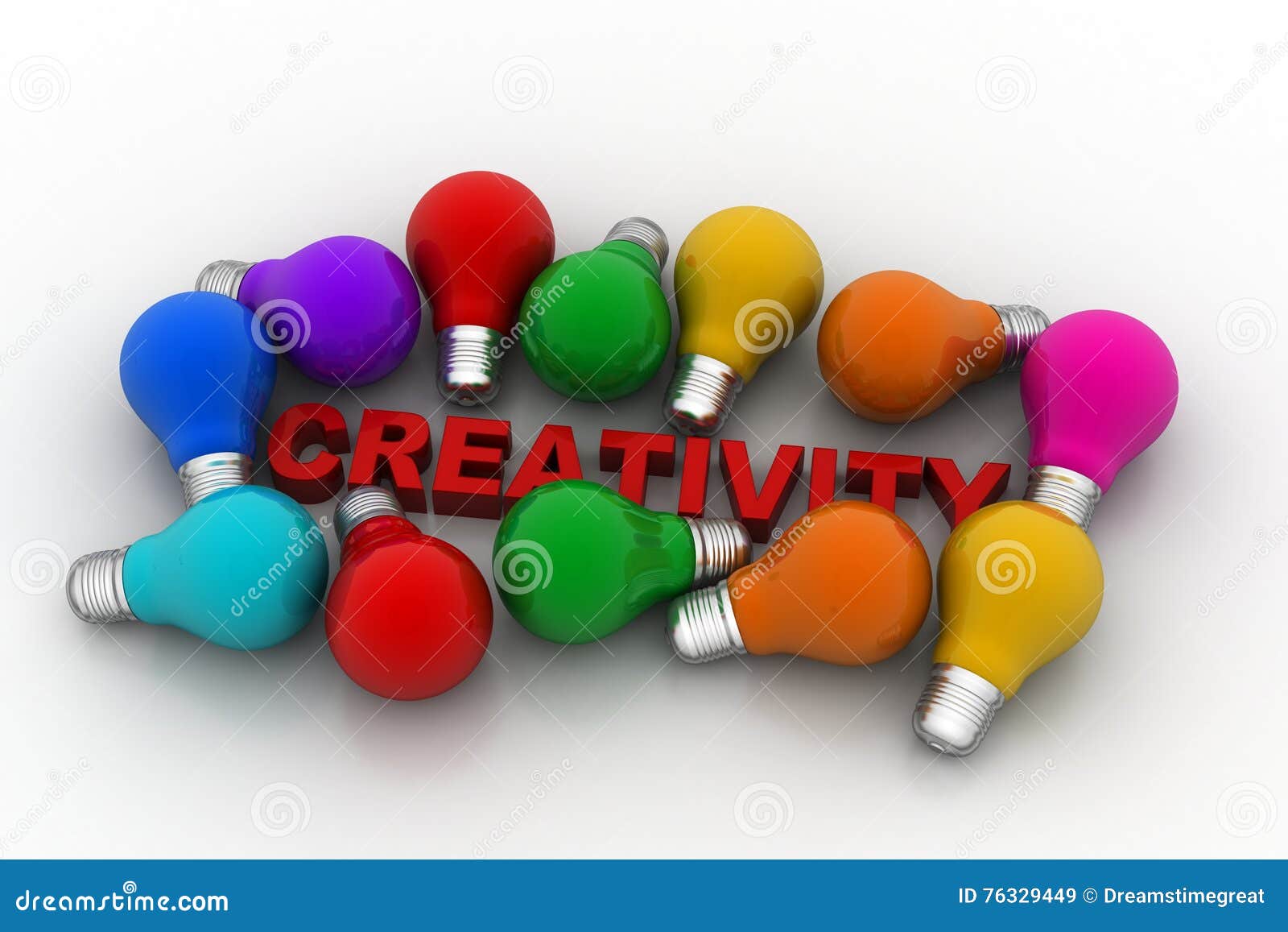 Color Bulb with Word Creativity Stock Illustration - Illustration of ...