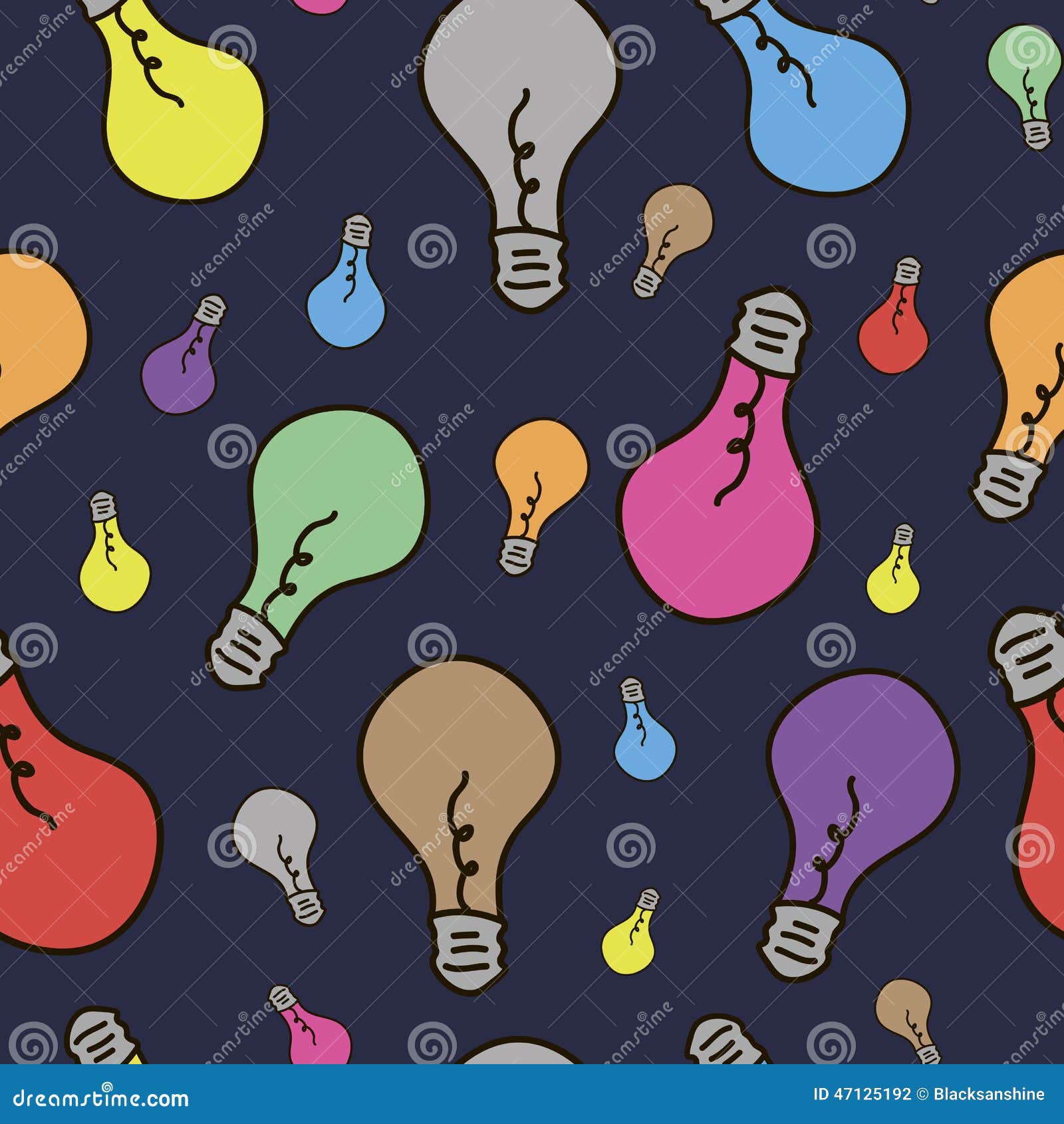 Color Bulbs Seamless Texture Stock Vector - Illustration of background ...
