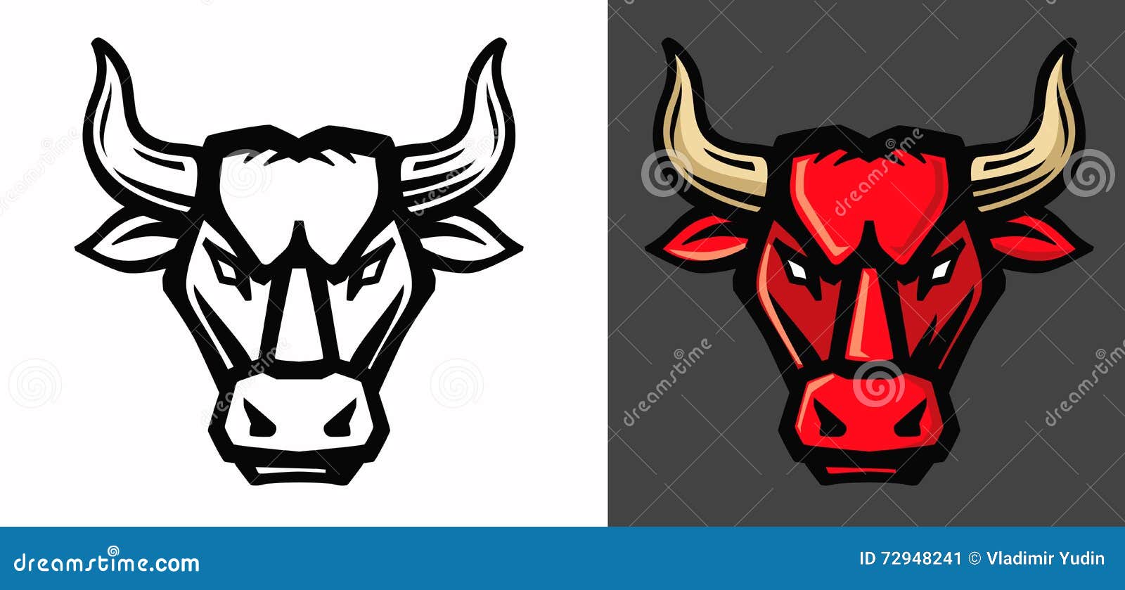 Color bull emblem stock vector. Illustration of horned - 72948241