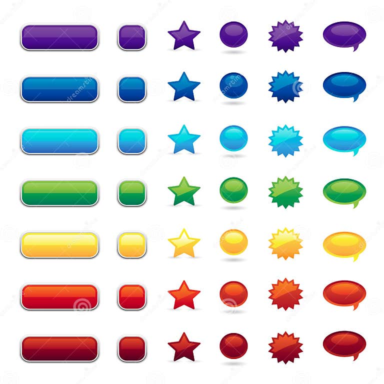 Color button stock vector. Illustration of color, violet - 11394374