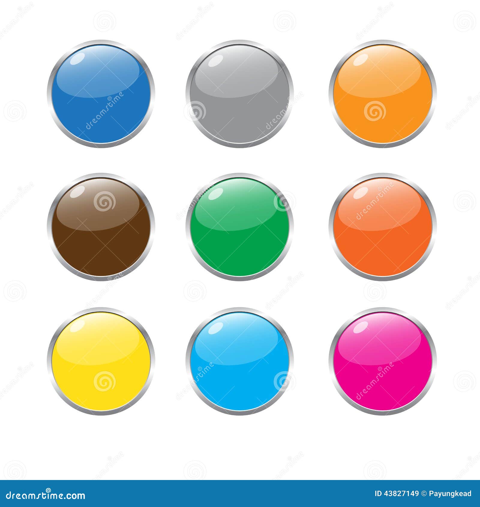 Color button vector set stock vector. Illustration of badge - 43827149